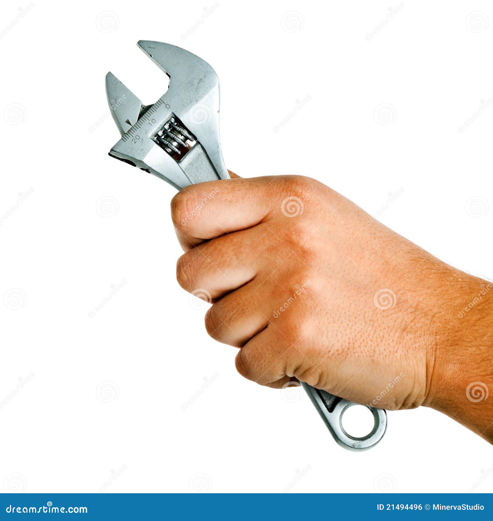 Hand holding wrench stock photo. Image of working, spanner - 21494496