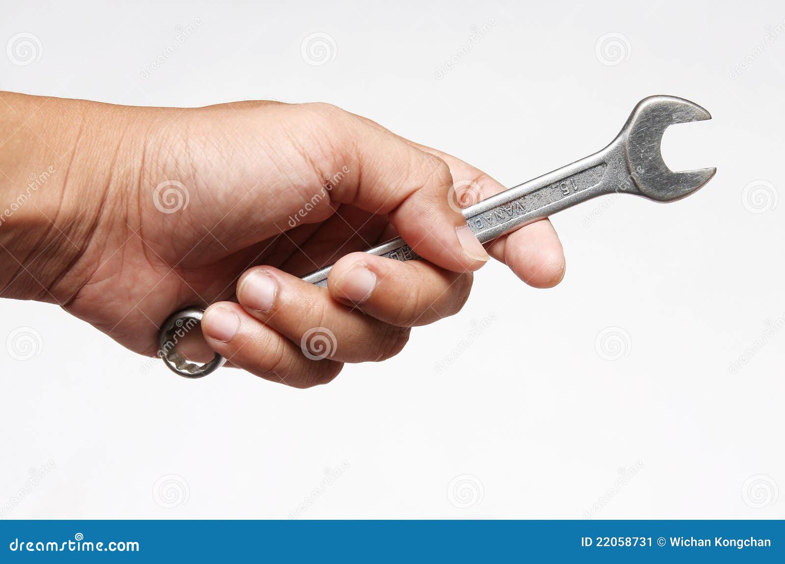 Hand holding wrench stock image. Image of holding, working - 22058731