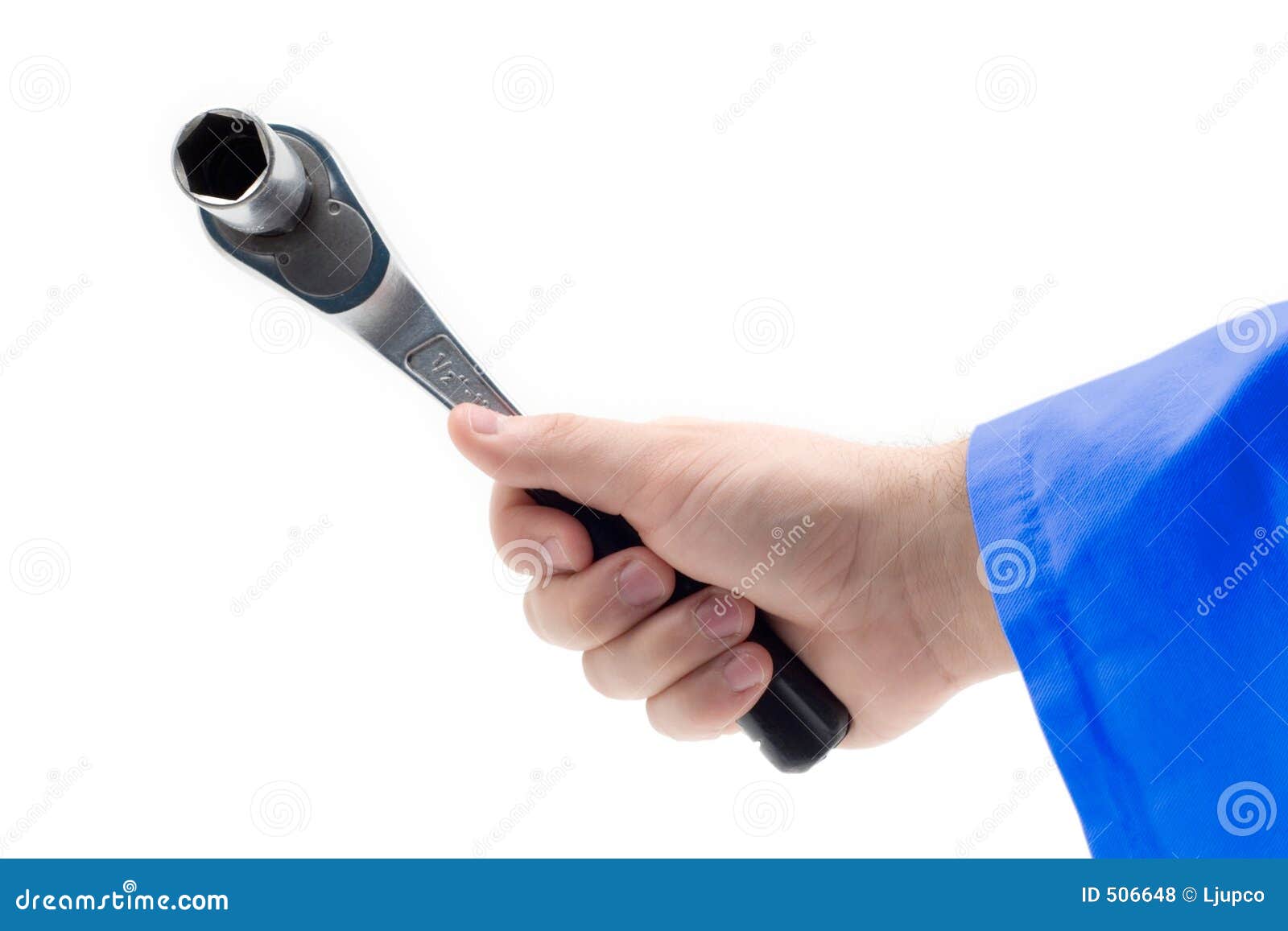 Hand holding a wrench stock photo. Image of handy, closeup - 506648