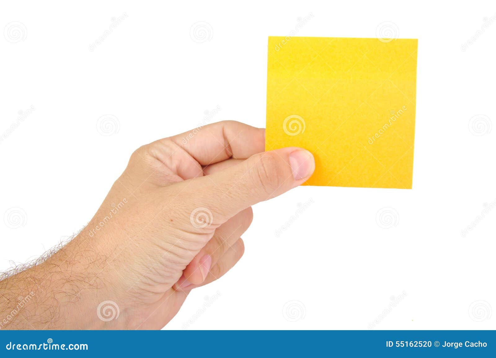 Hand Holding a Yellow Notepaper or Postit Isolated Stock Photo - Image ...
