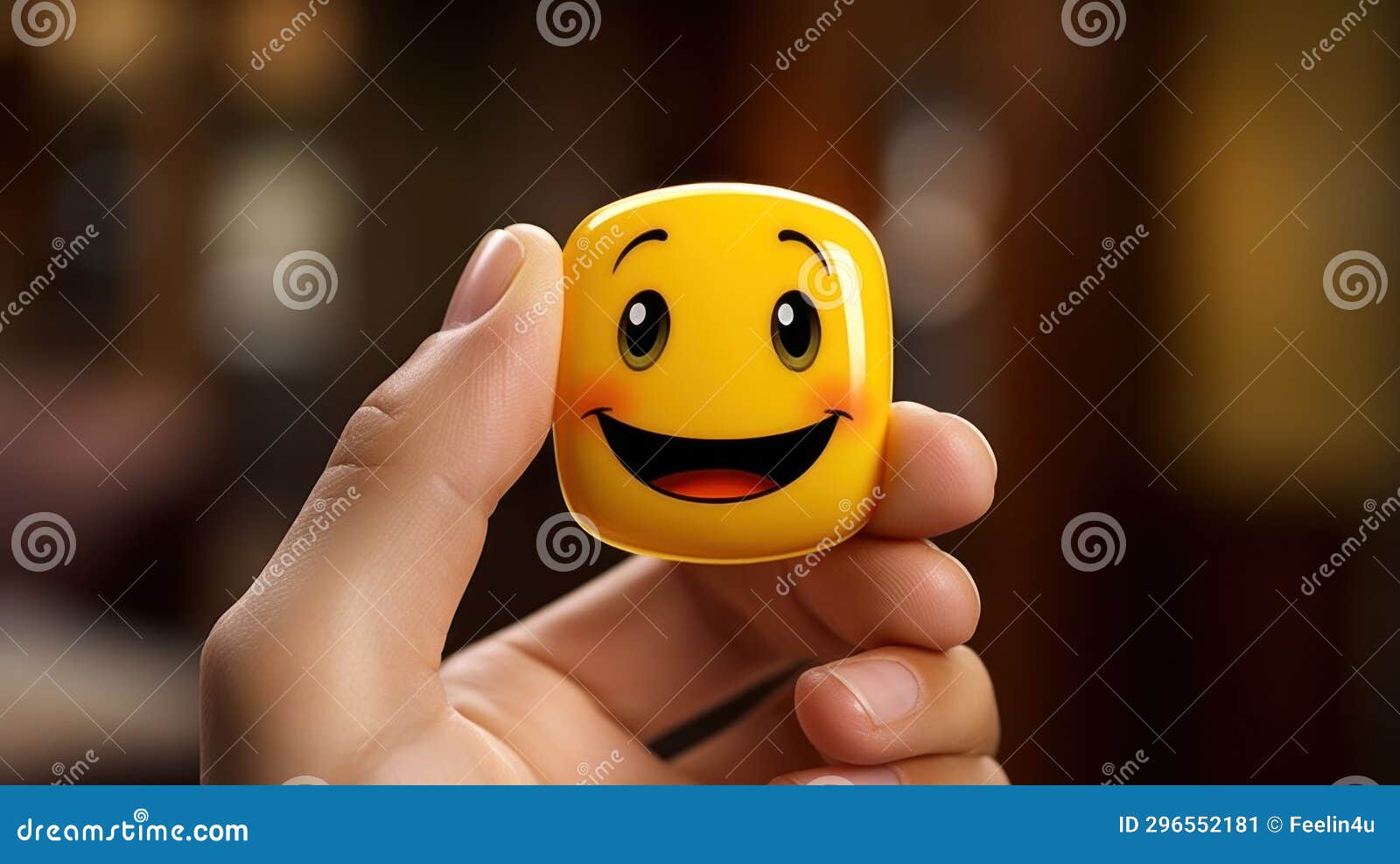 A Hand Holding a Yellow Smiley Face Stock Illustration - Illustration ...