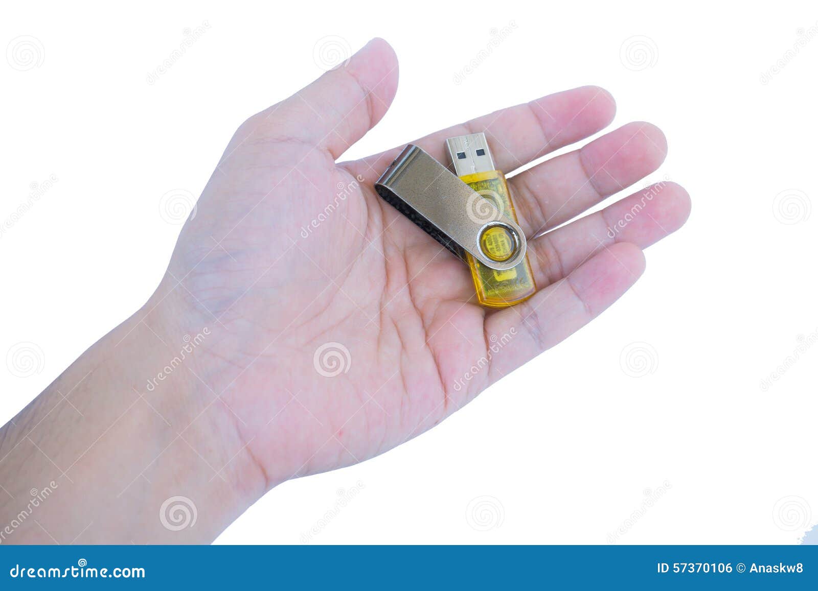 Hand Holding Yellow Usb Flash Drive Stock Photo - Image of share ...