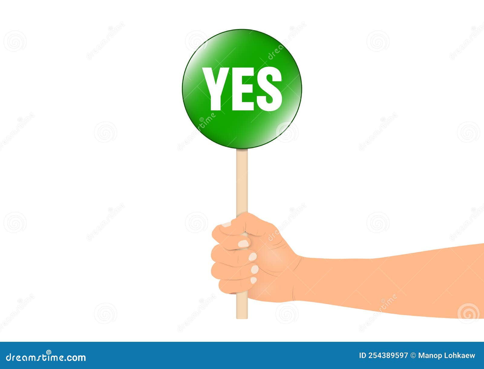 Hand Holding Yes Sign Vector Illustration Stock Vector - Illustration ...