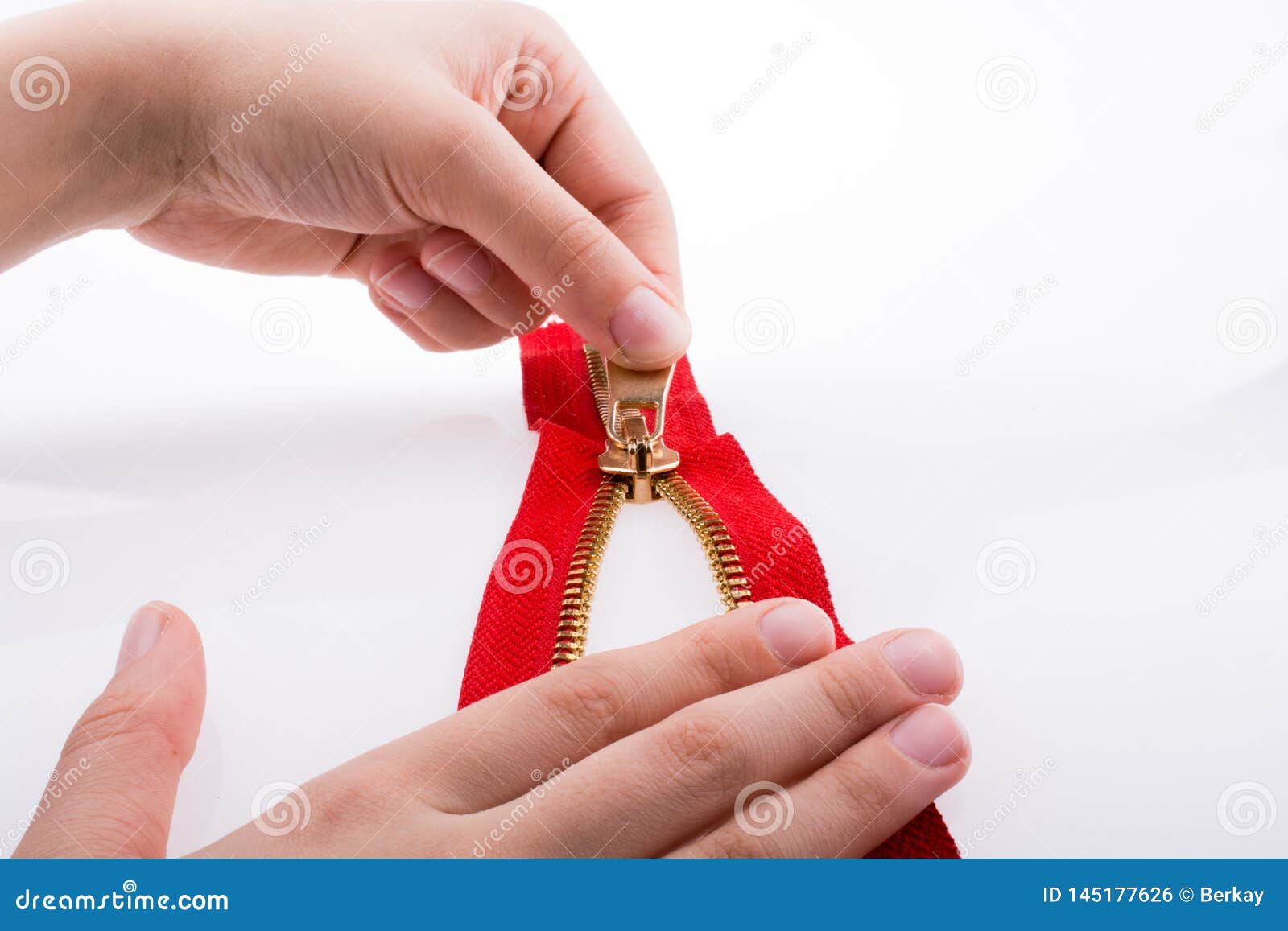 Hand holding zipper stock photo. Image of symbol, tailor - 145177626