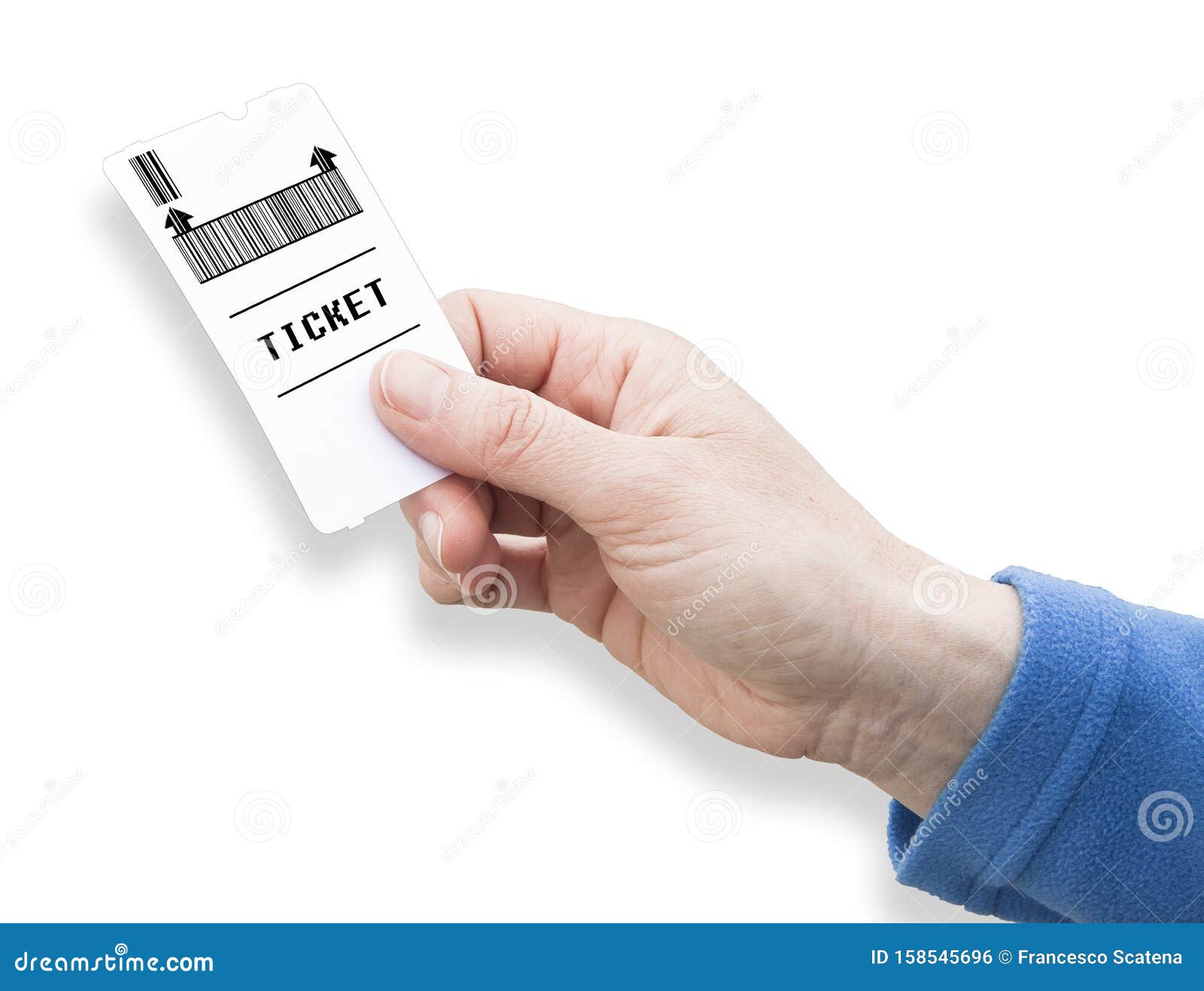 Hand Holdink A Ticket - Concept Image On White Background For Easy ...