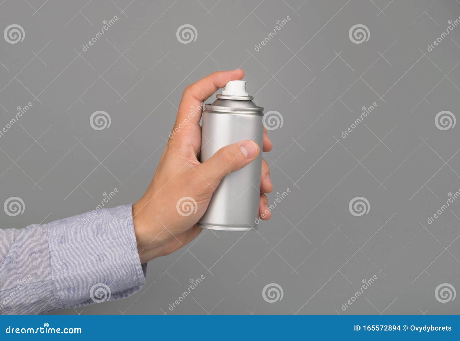 Hand Holds Aerosol Spray Can Stock Photo - Image of holds, freshener ...