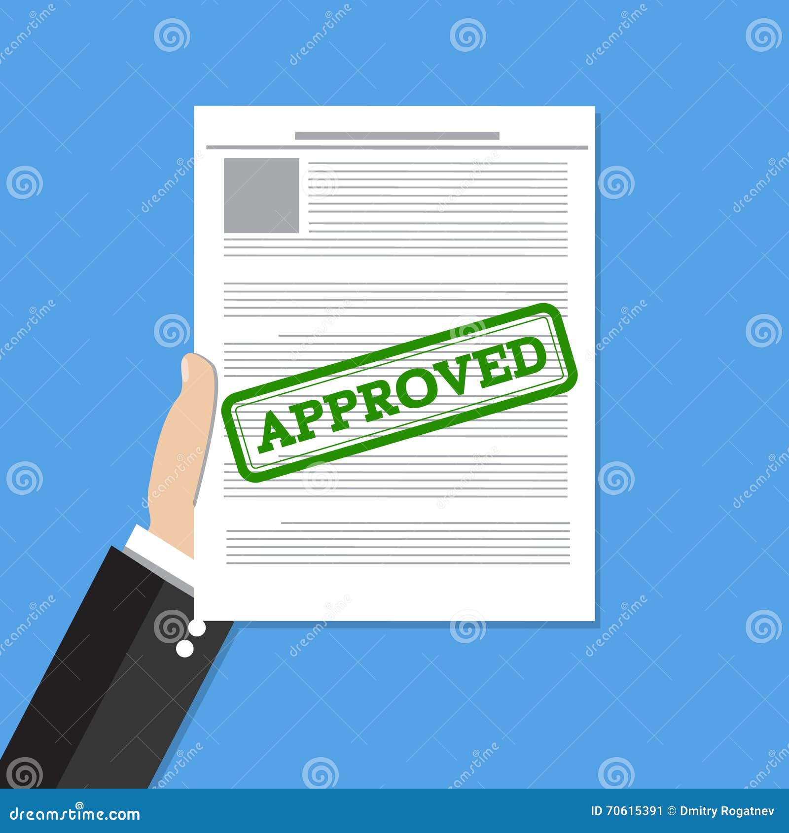 Hand Holds Approved Document Stock Vector - Illustration of apply ...