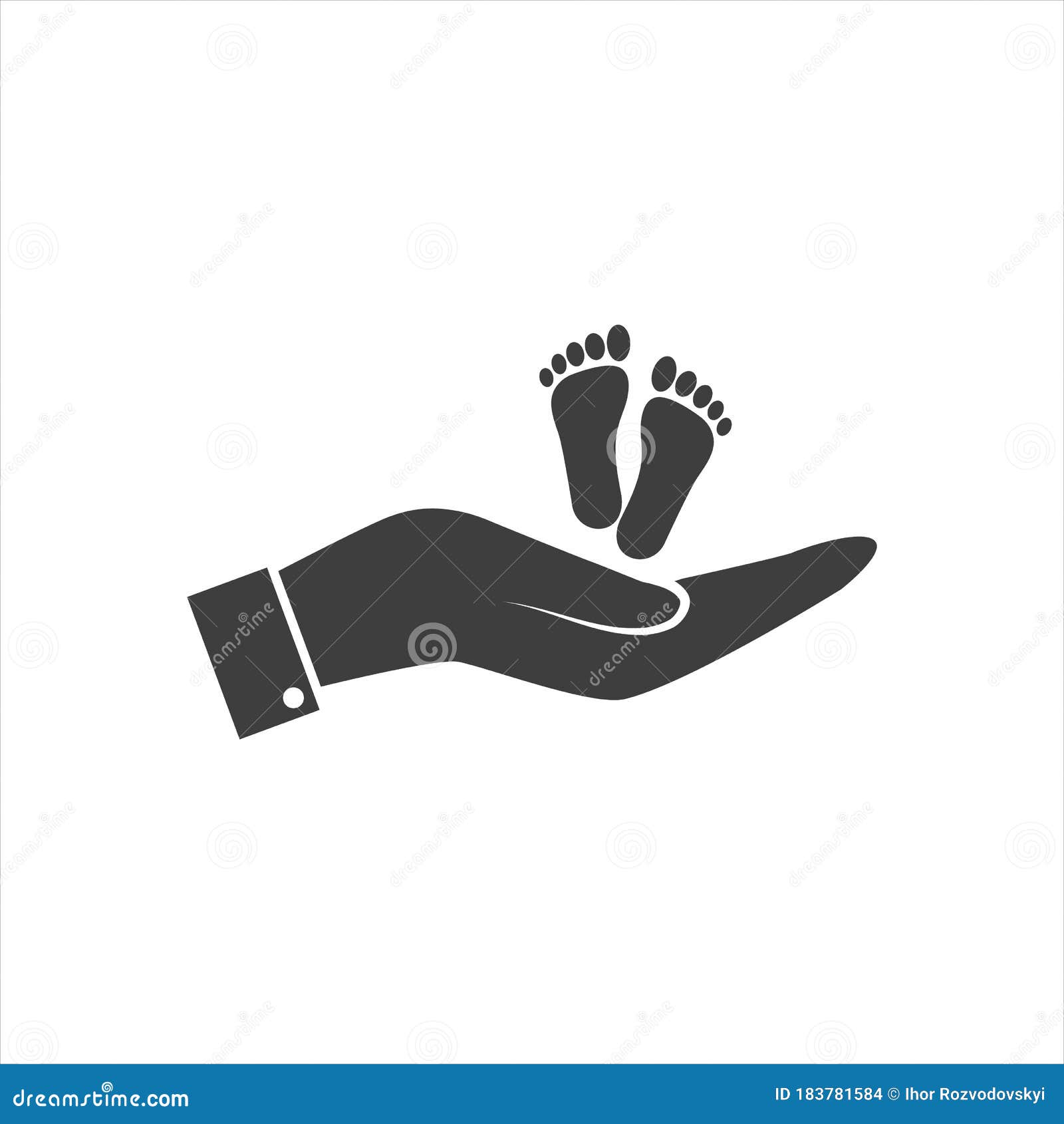 Hand Holds Baby Leg - Black Vector Icon EPS10 Stock Illustration ...