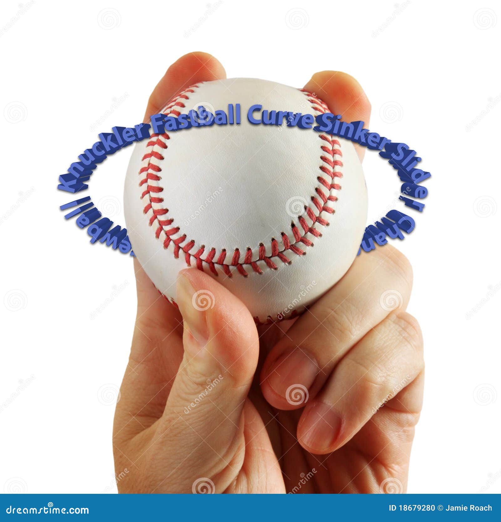 Hand Holds Baseball Text Circle Stock Photo - Image of base, catch ...