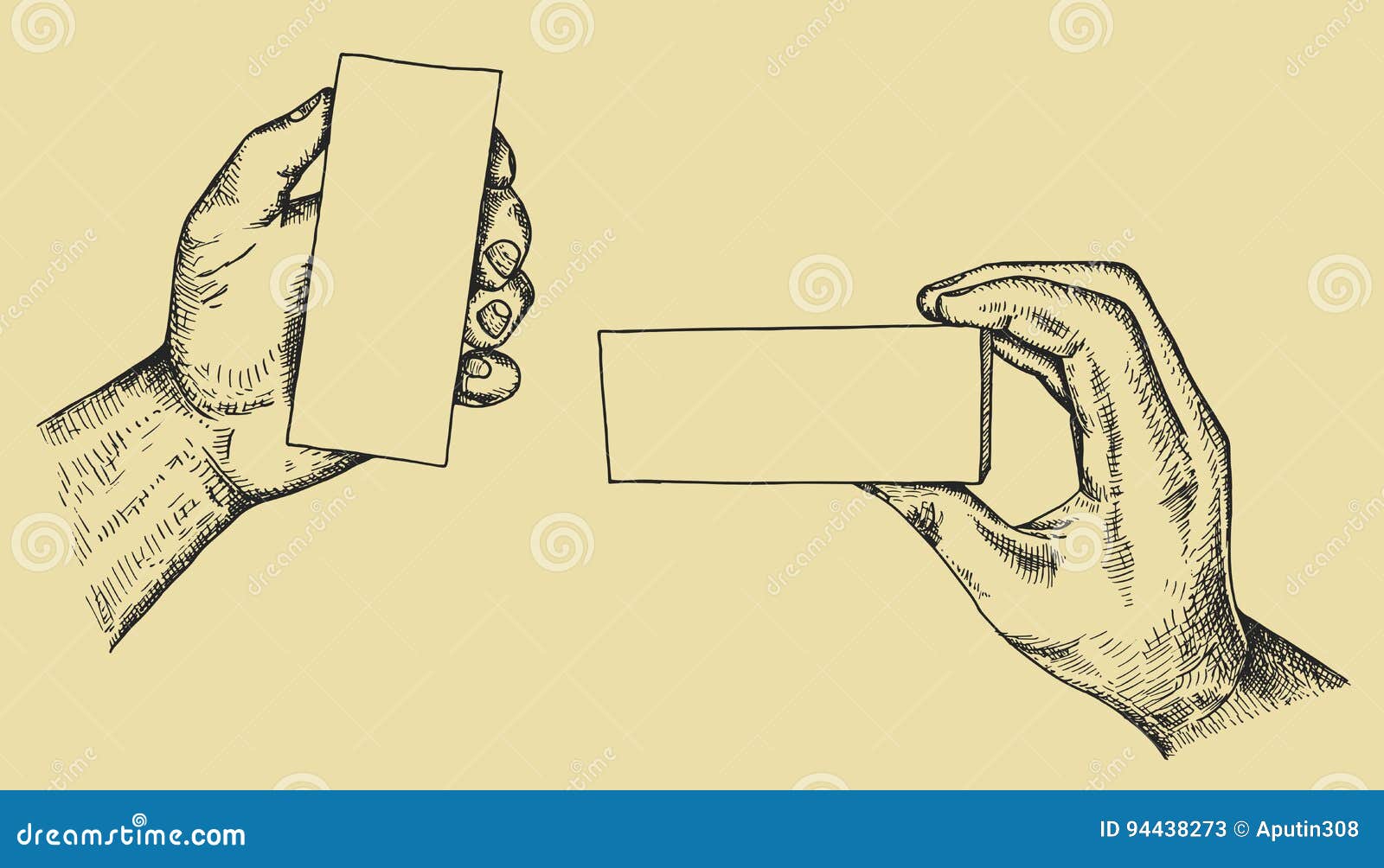 The Hand Holds the Box Sketch. Vector Illustration Stock Vector ...