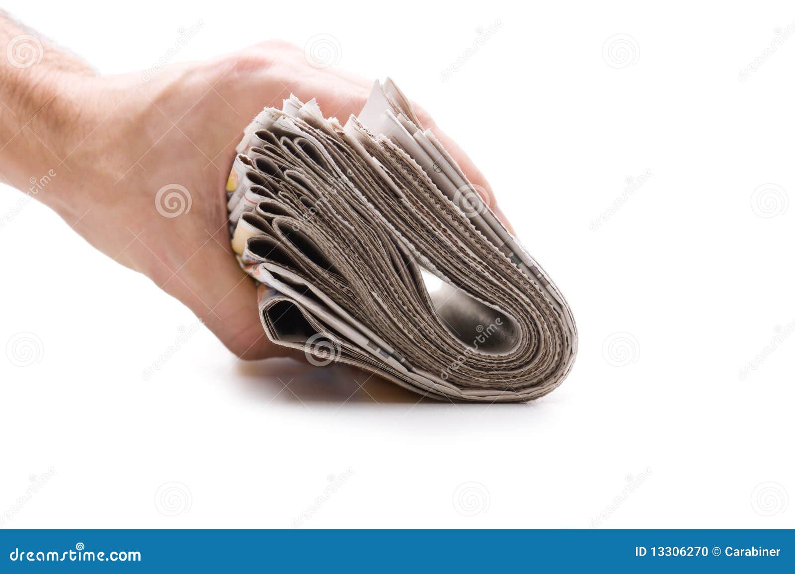 Hand Holds a Bundle of Newspapers Stock Photo - Image of human, hand ...