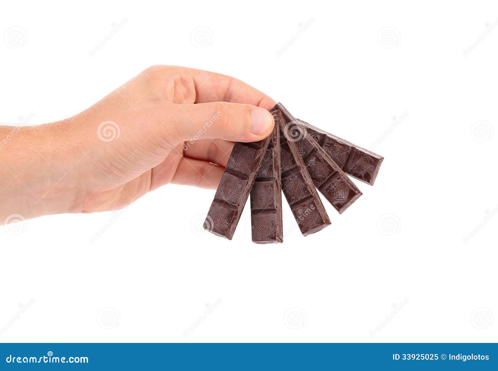 Hand holds chocolate bars. stock image. Image of chocolate - 33925025