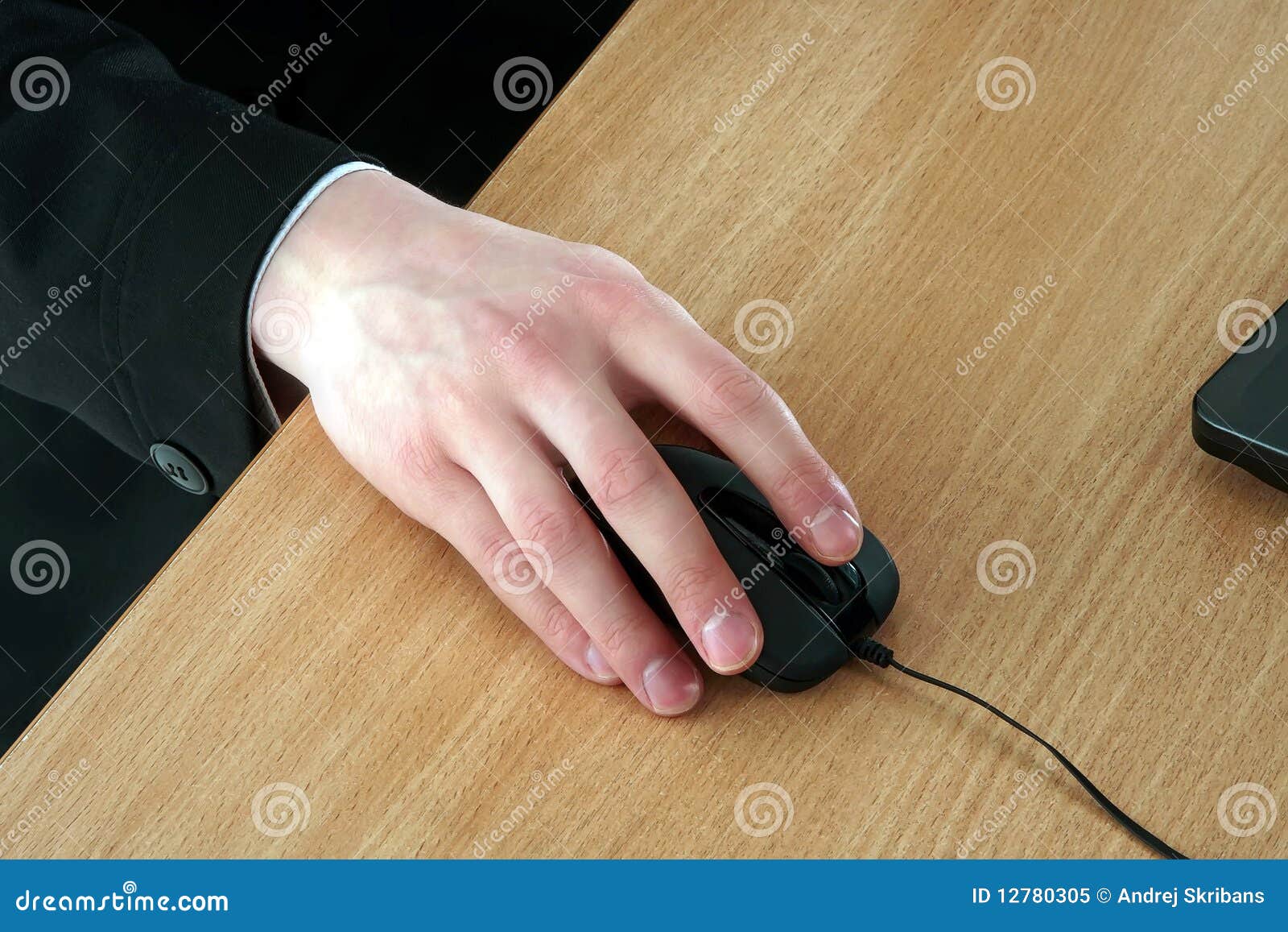 Hand Holds a Computer Mouse Stock Image - Image of communications ...