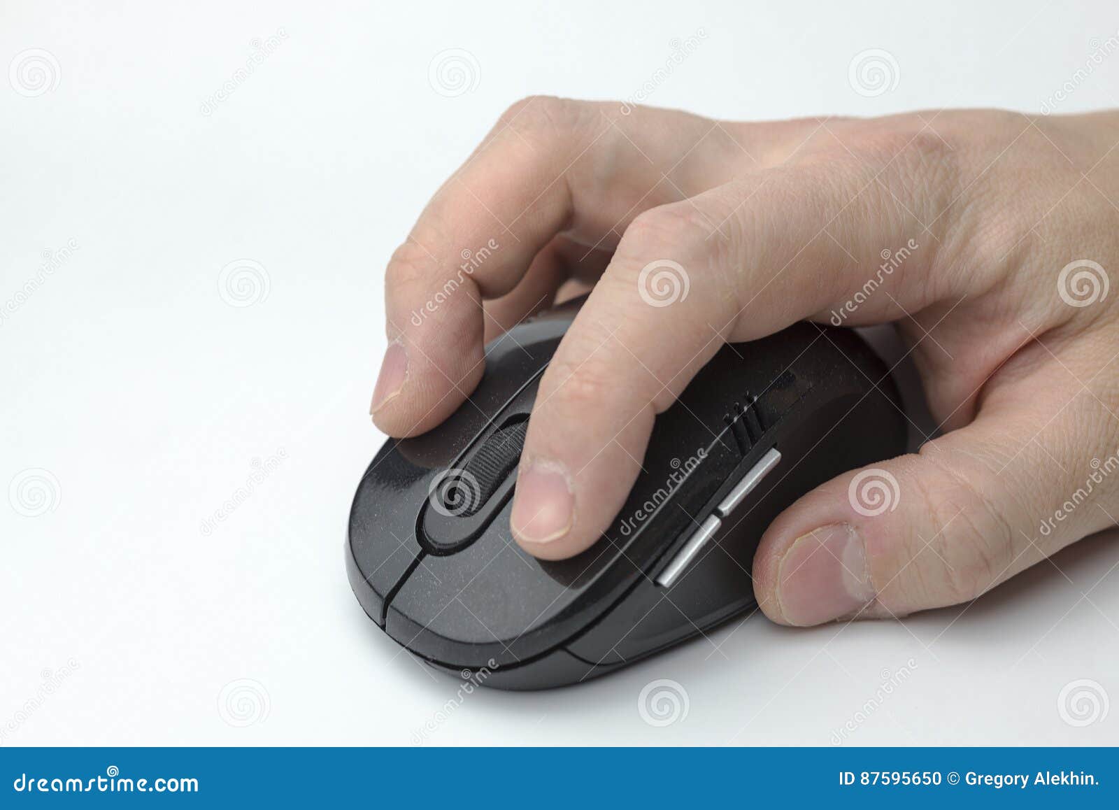 Hand Holds a Computer Mouse. Stock Photo - Image of mouse, input: 87595650
