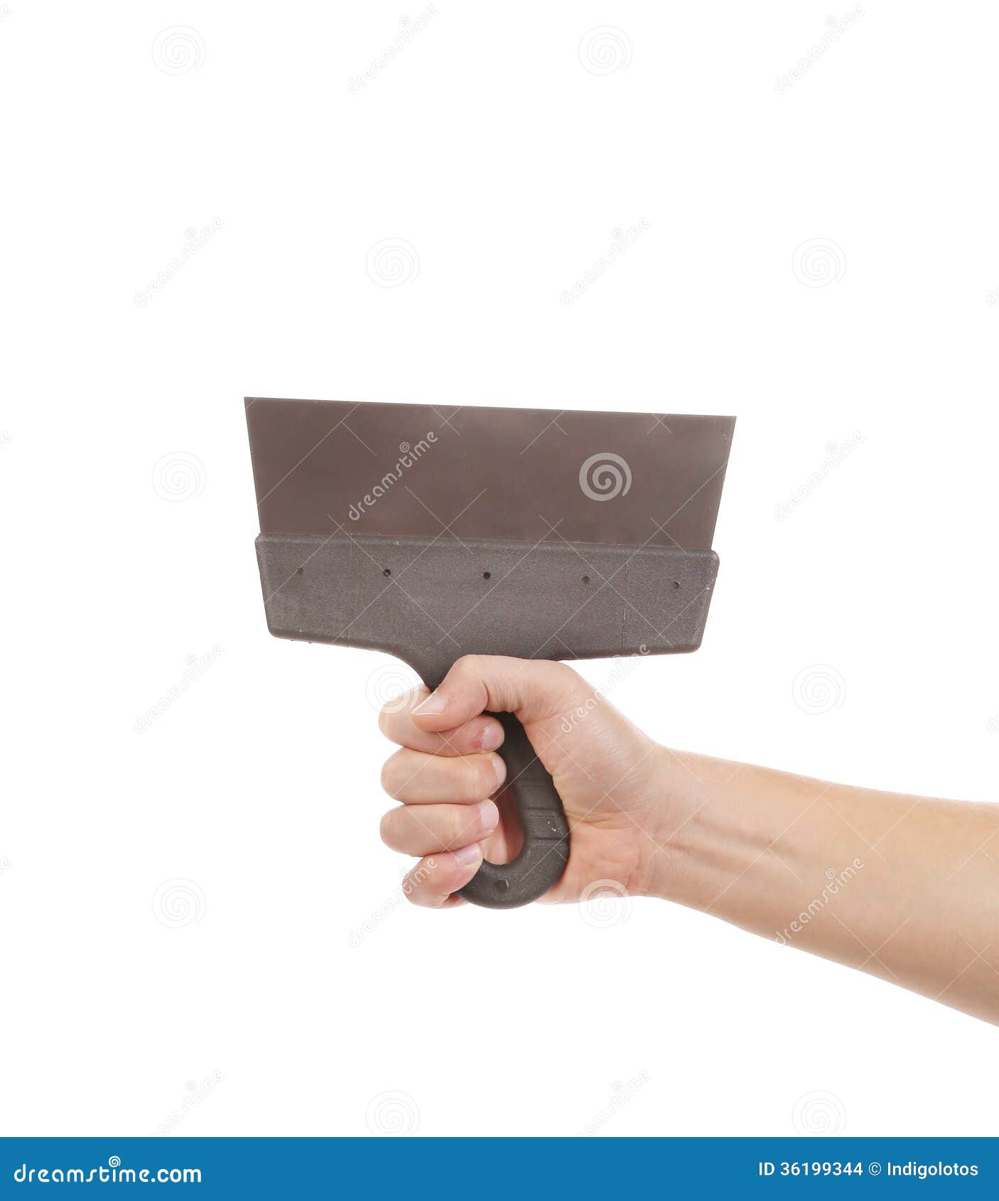 Hand Holds Construction Spatula. Stock Photo - Image of object, repair ...