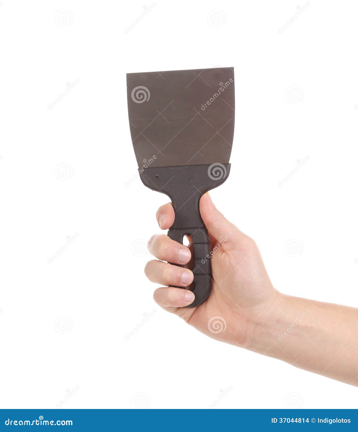 Hand Holds Construction Spatula. Stock Photo - Image of tool, isolated ...