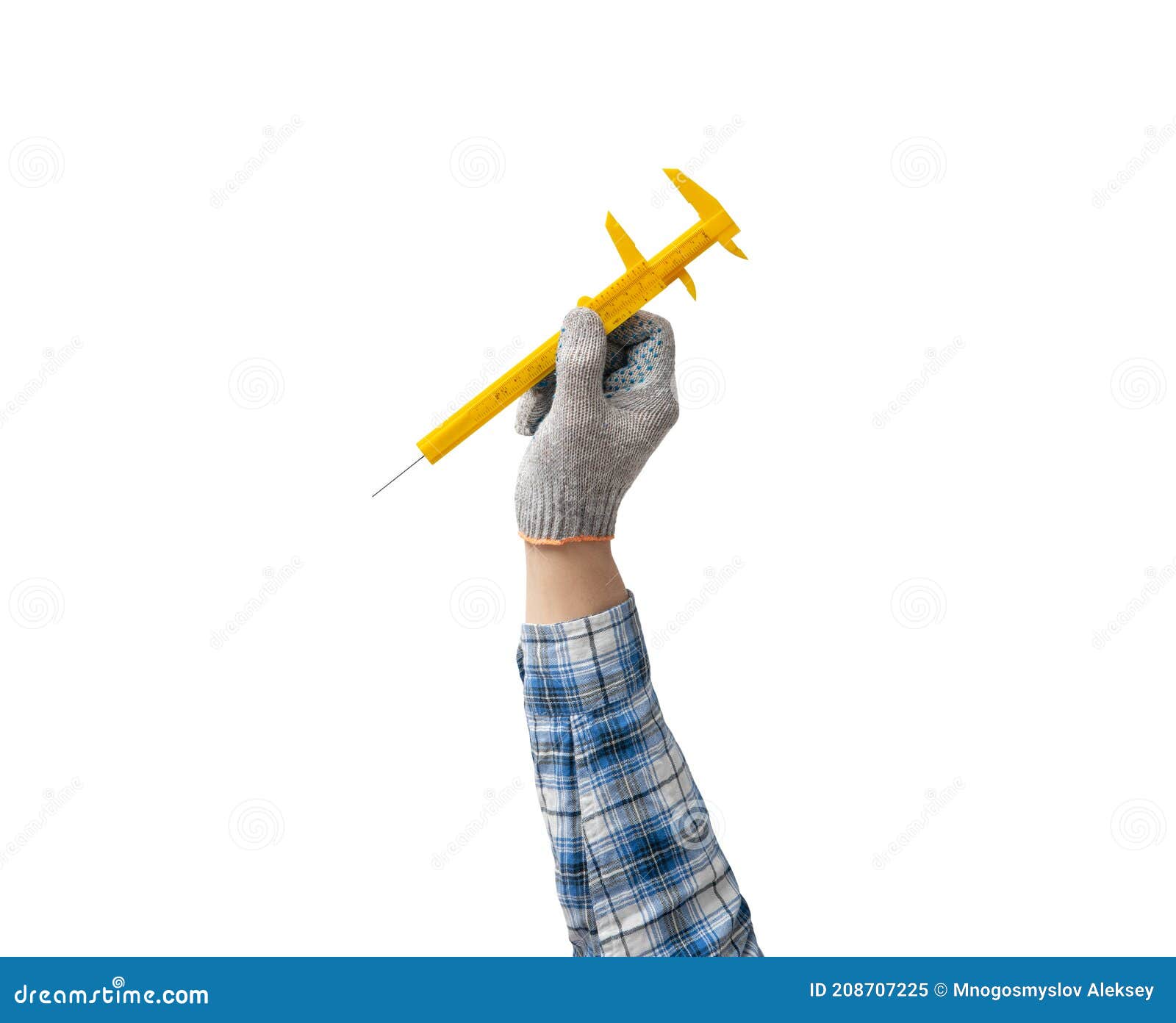 Hand Holds a Construction Tool - Caliper Stock Image - Image of hand ...