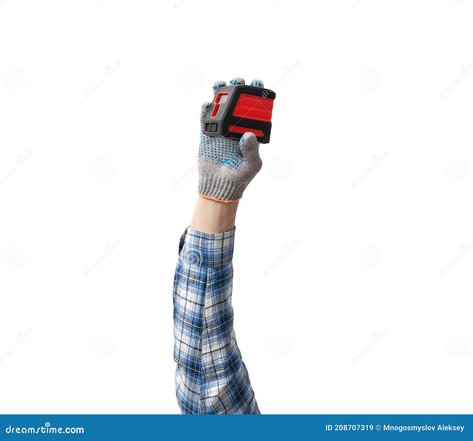 Hand Holds a Construction Tool Laser Level Stock Image - Image of ...