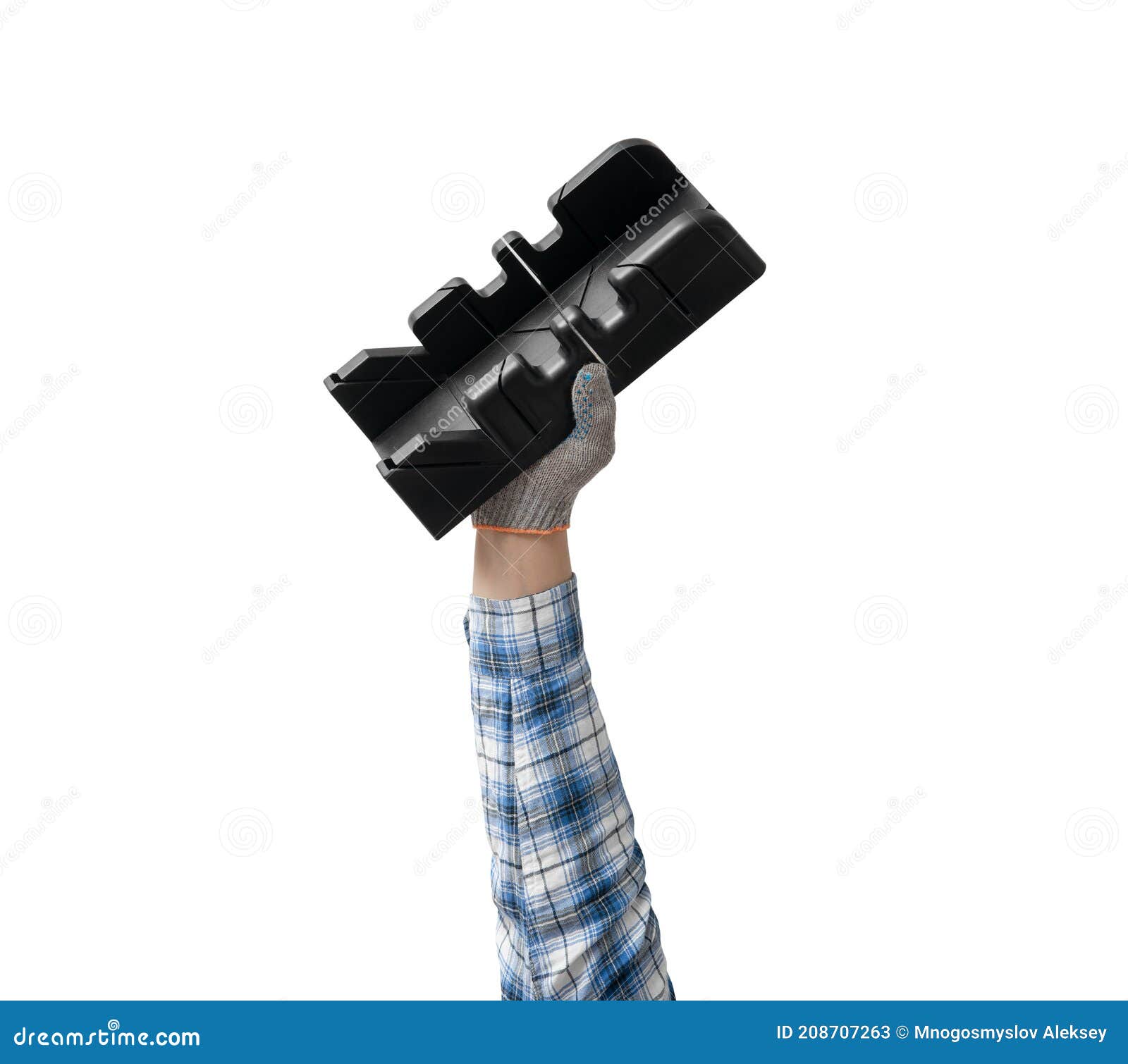 Hand Holds a Construction Tool - Miter Box Stock Image - Image of ...