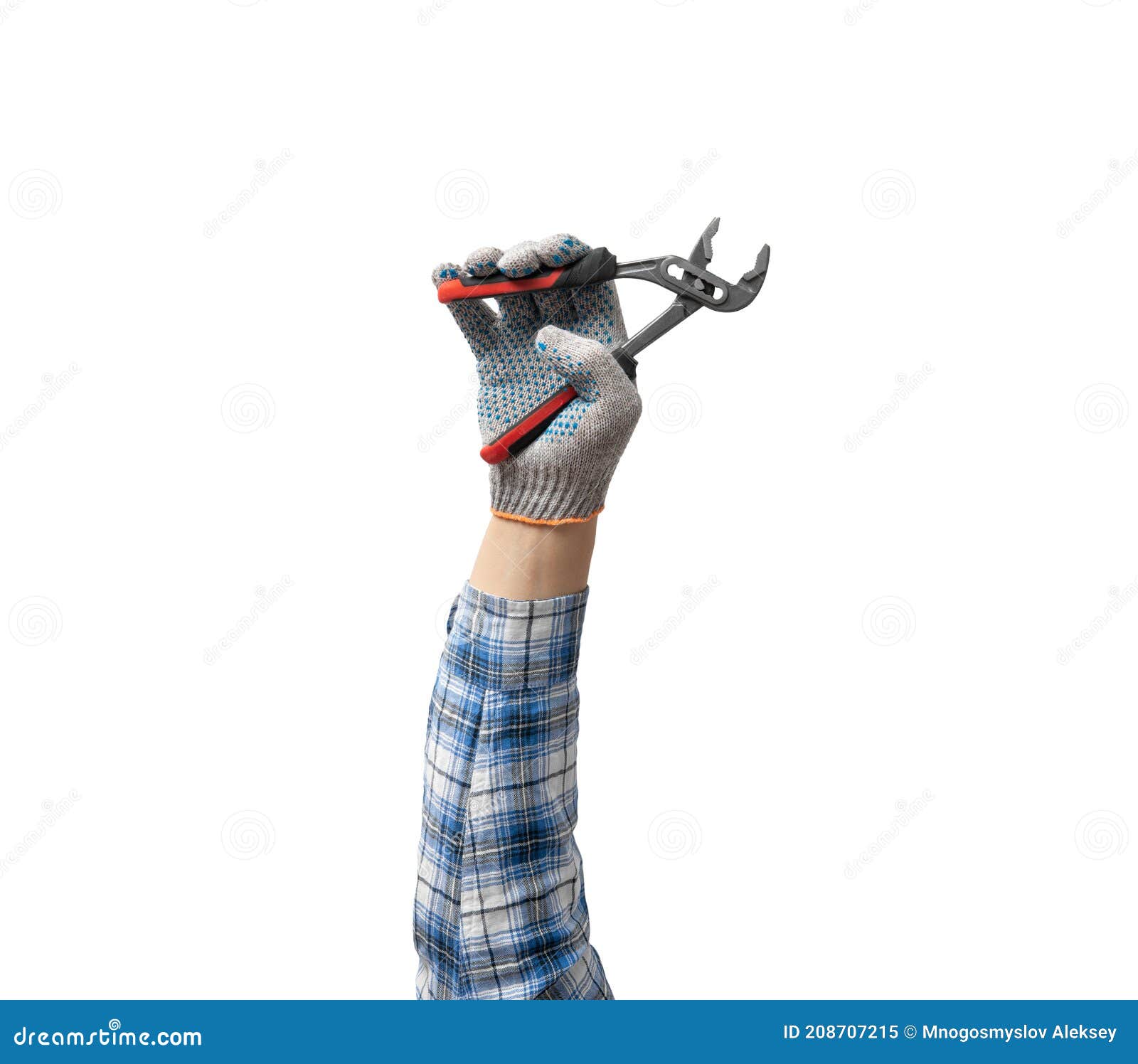 Hand Holds a Construction Tool Pincer Stock Image - Image of ...
