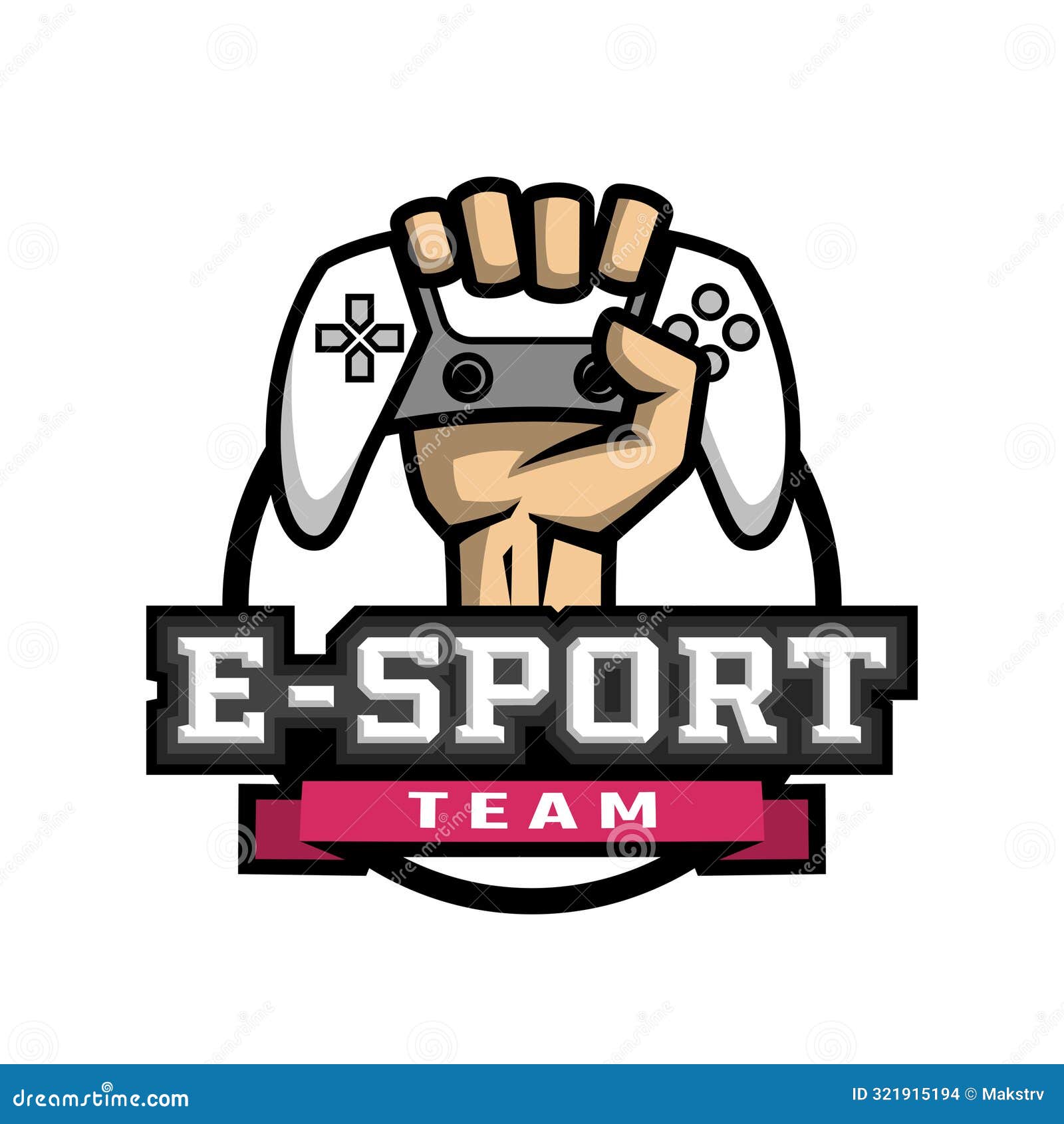 The Hand Holds the Controller. E-sport Logo Stock Vector - Illustration ...