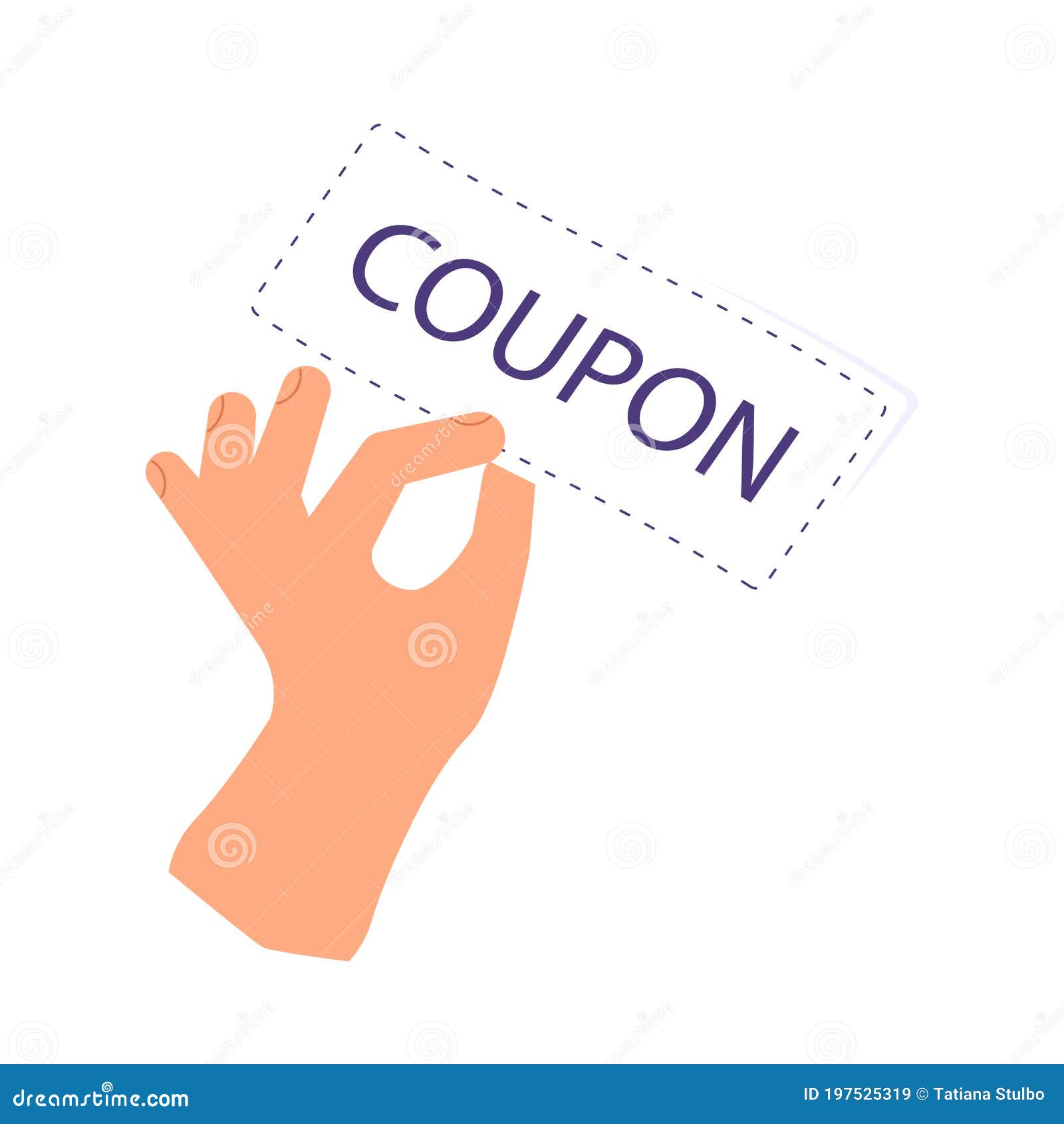Hand holds Coupon stock illustration. Illustration of layout - 197525319