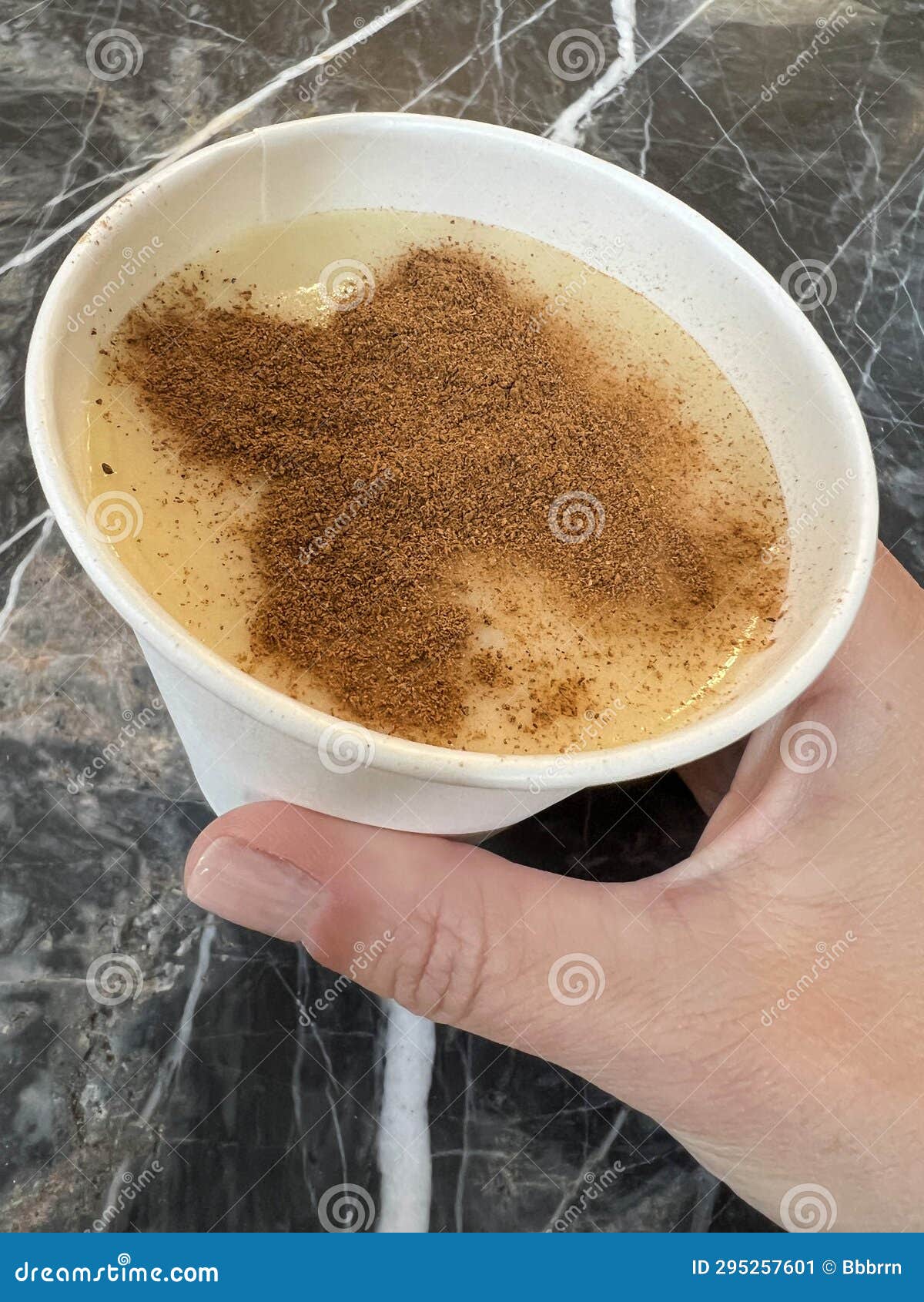 Hand Holds Cup of Traditional Turkish Fermented Barley Drink with ...
