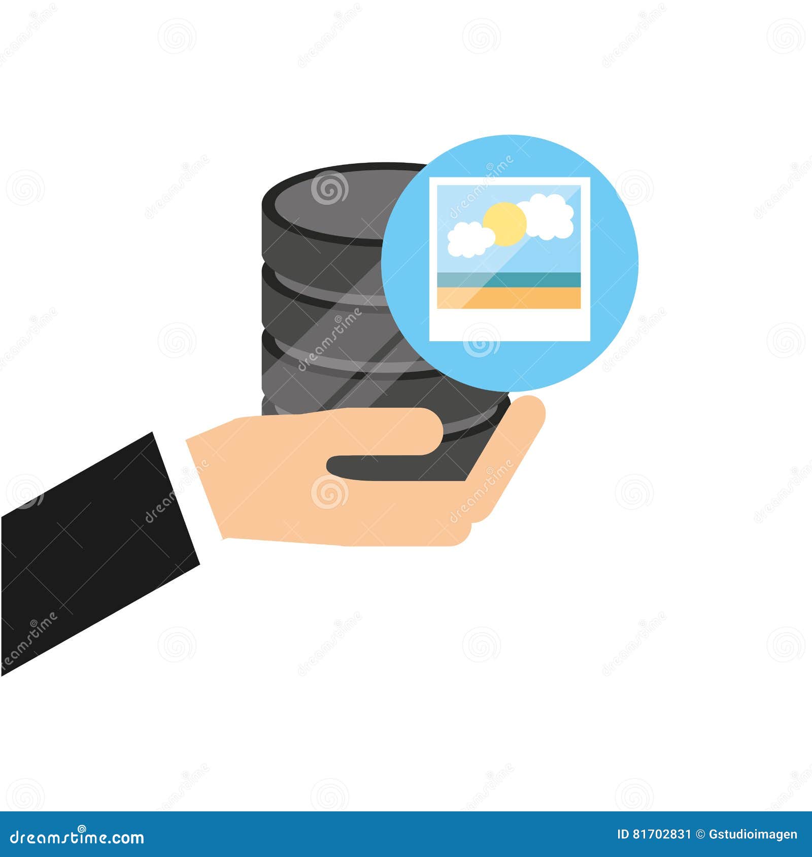 Hand Holds Data Picture Icon Stock Vector - Illustration of certificate ...