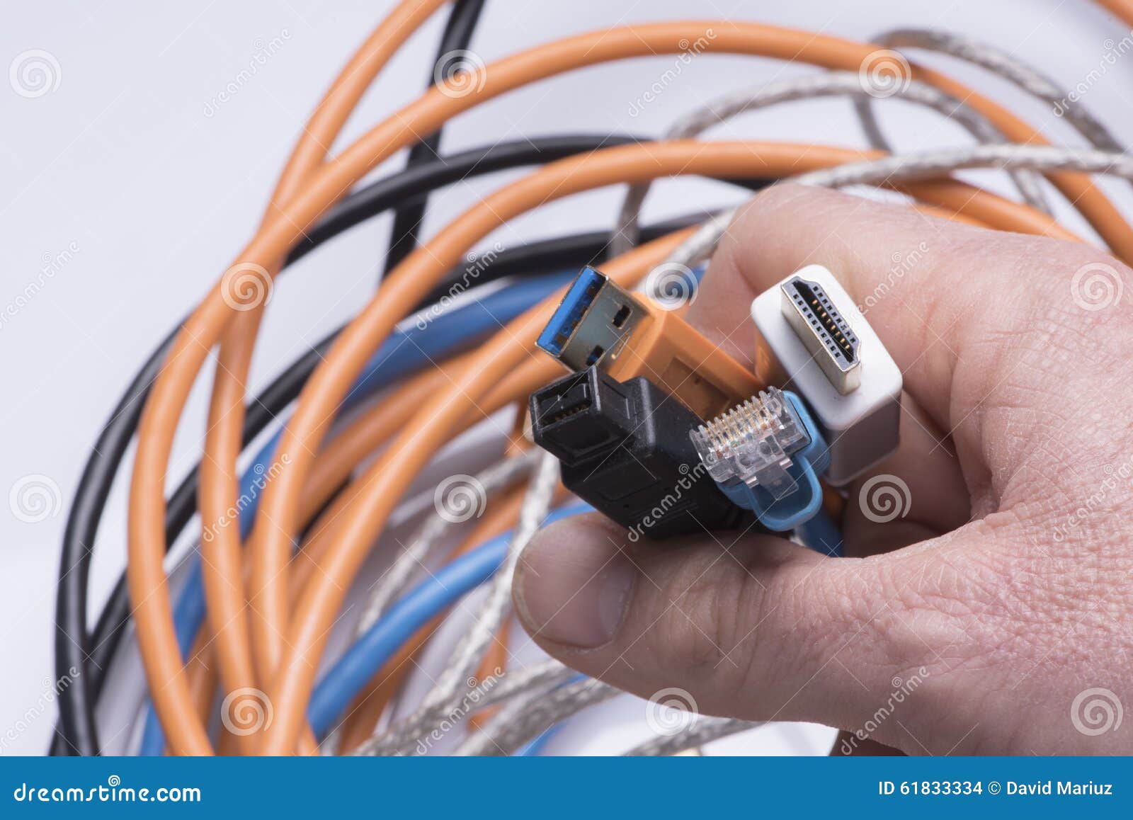 Hand holds date cables stock photo. Image of equipment - 61833334