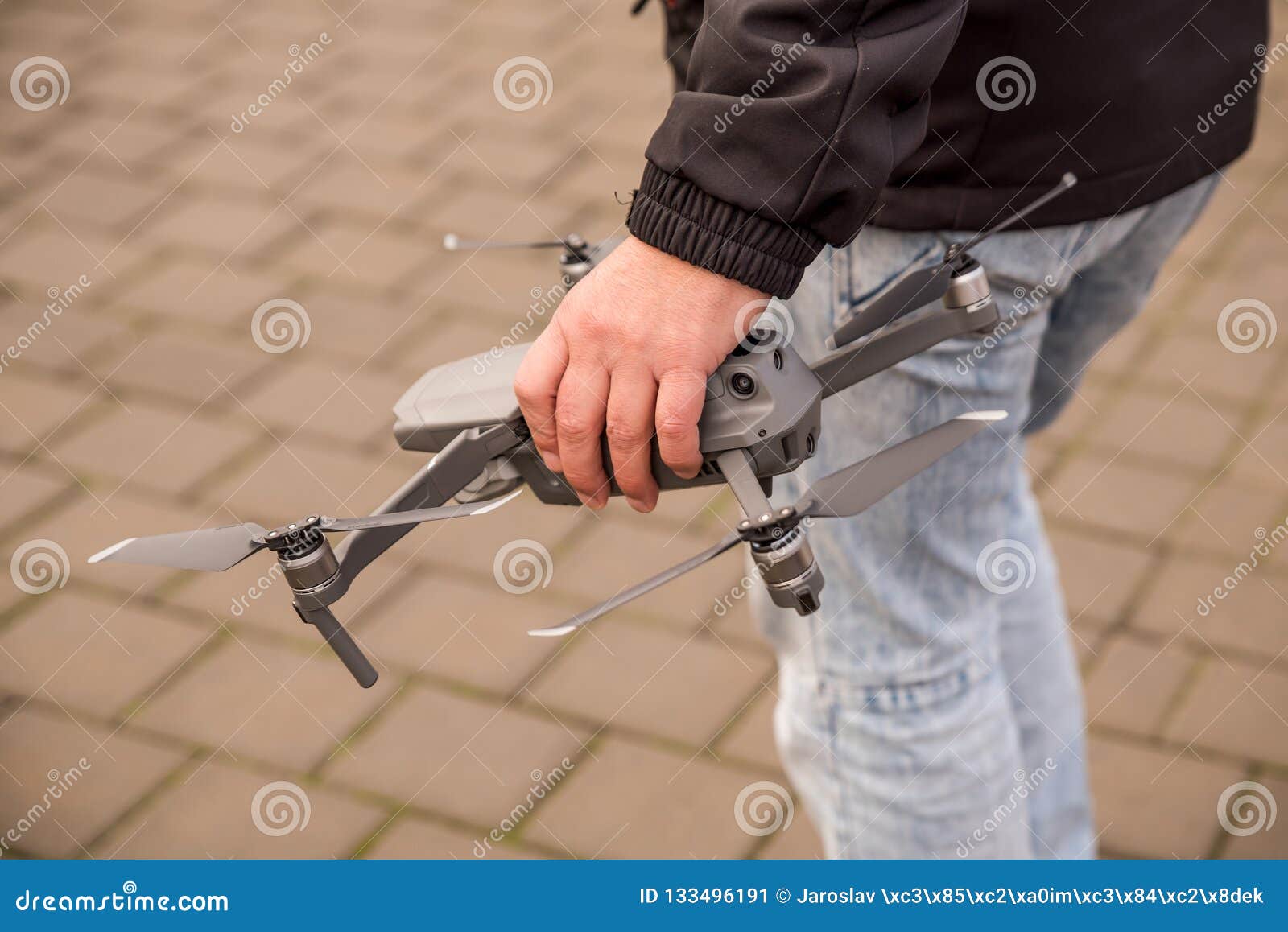 The Hand Holds the Drones of the Detachment Stock Image - Image of ...