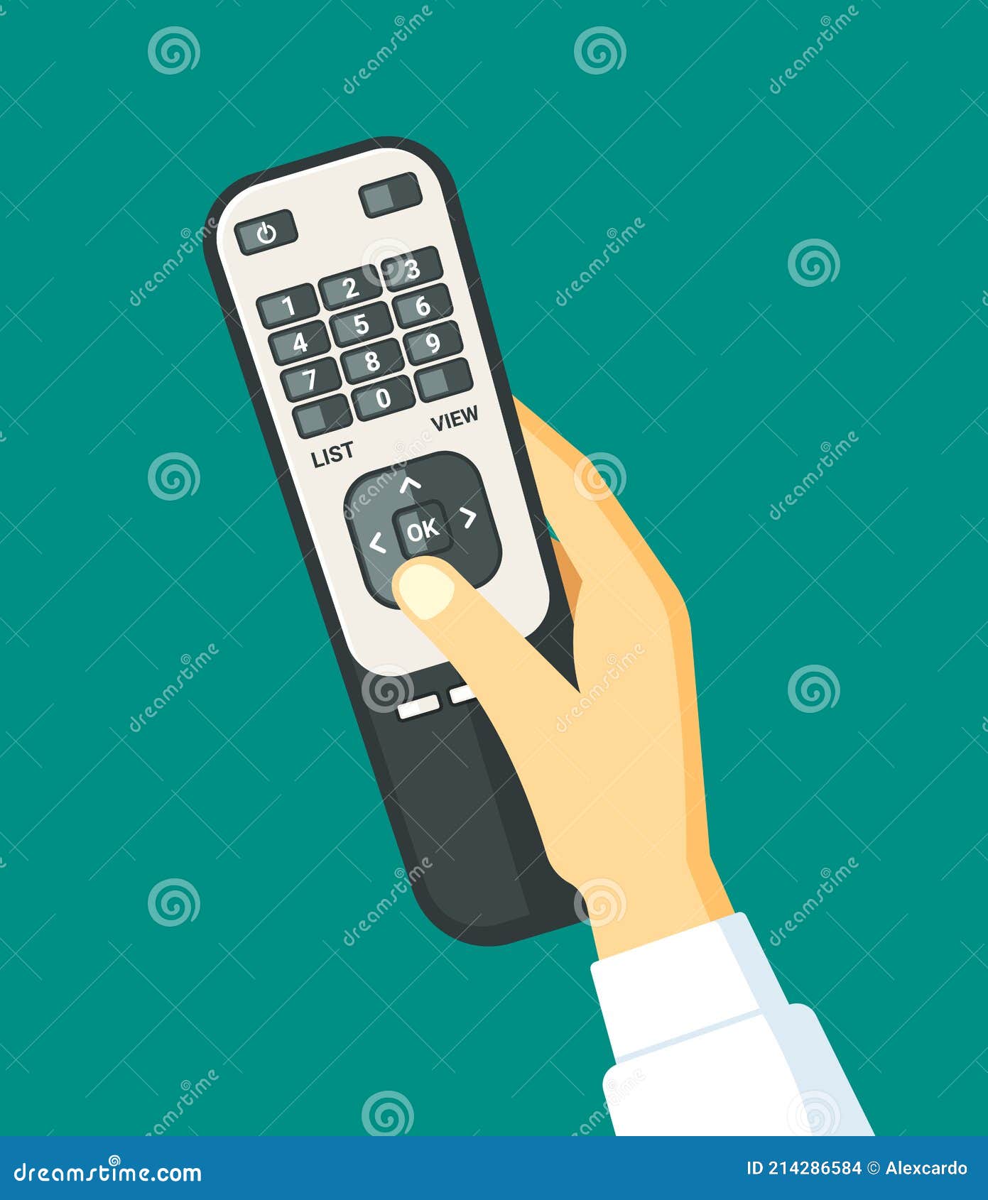 Hand Holds Electronic Control Panel Illustration. Compact Smart ...