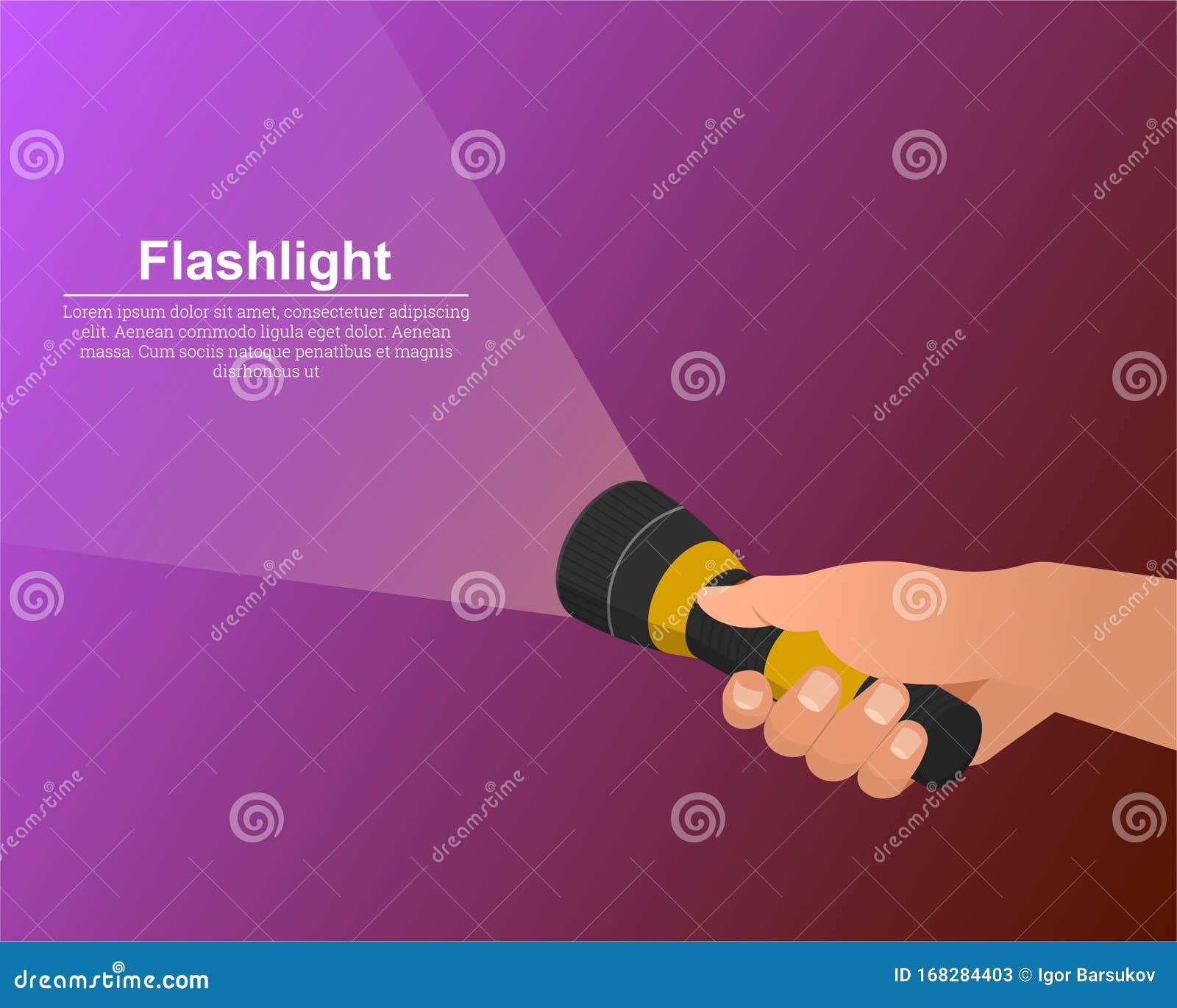The Hand Holds the Flashlight on Stock Vector - Illustration of ...