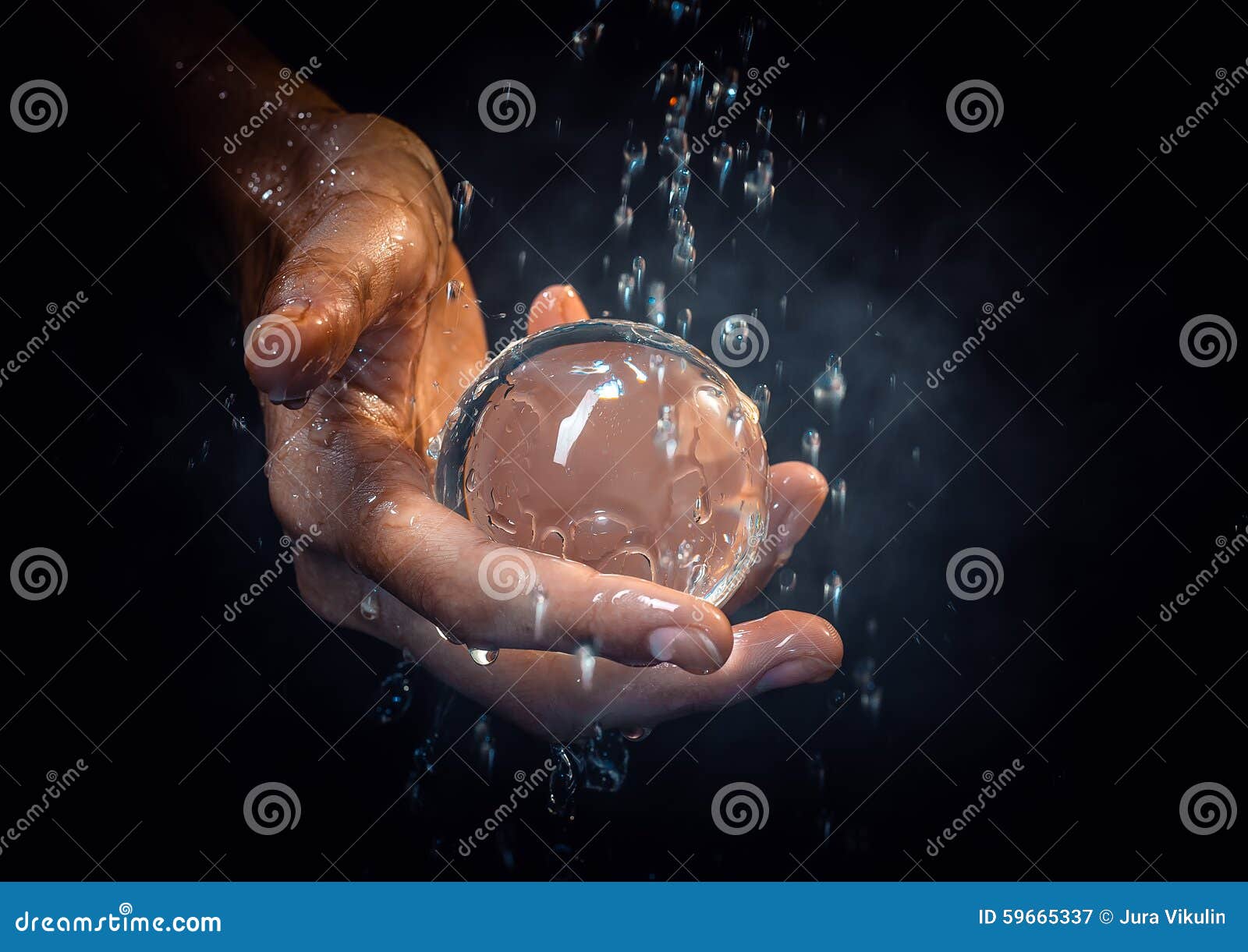 The Hand Holds a Glass Sphere Stock Image - Image of occultism, leathe ...