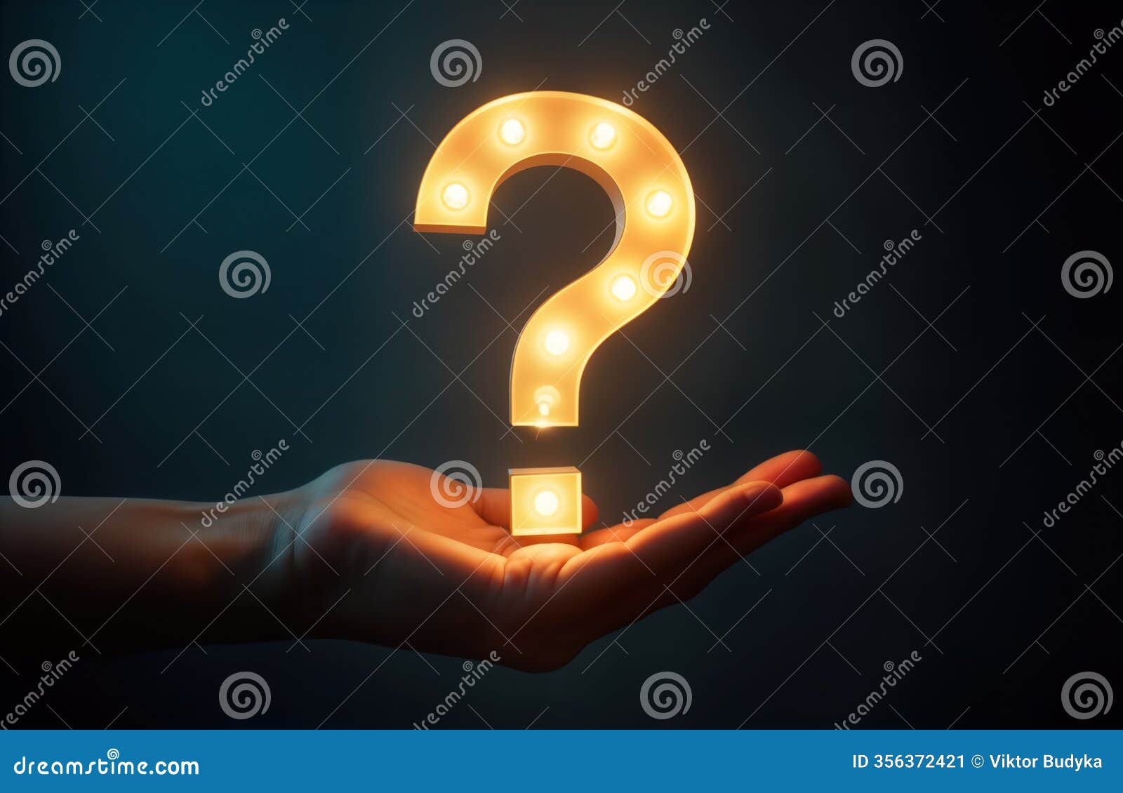 Hand Holds Glowing Question Mark. Concept of Seeking Answers Solutions ...