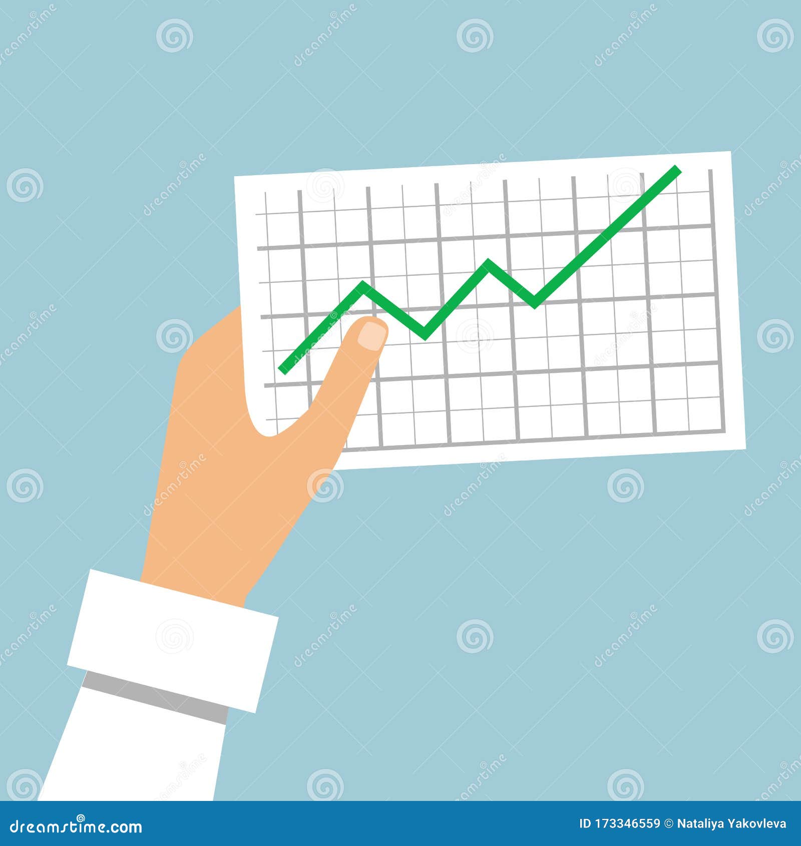 Hand Holds a Graph Going Up Stock Vector - Illustration of achievement ...