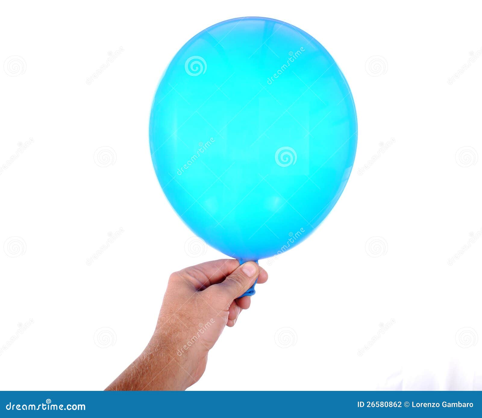 Hand Holds an Inflatable Balloon Stock Photo - Image of blue, studio ...