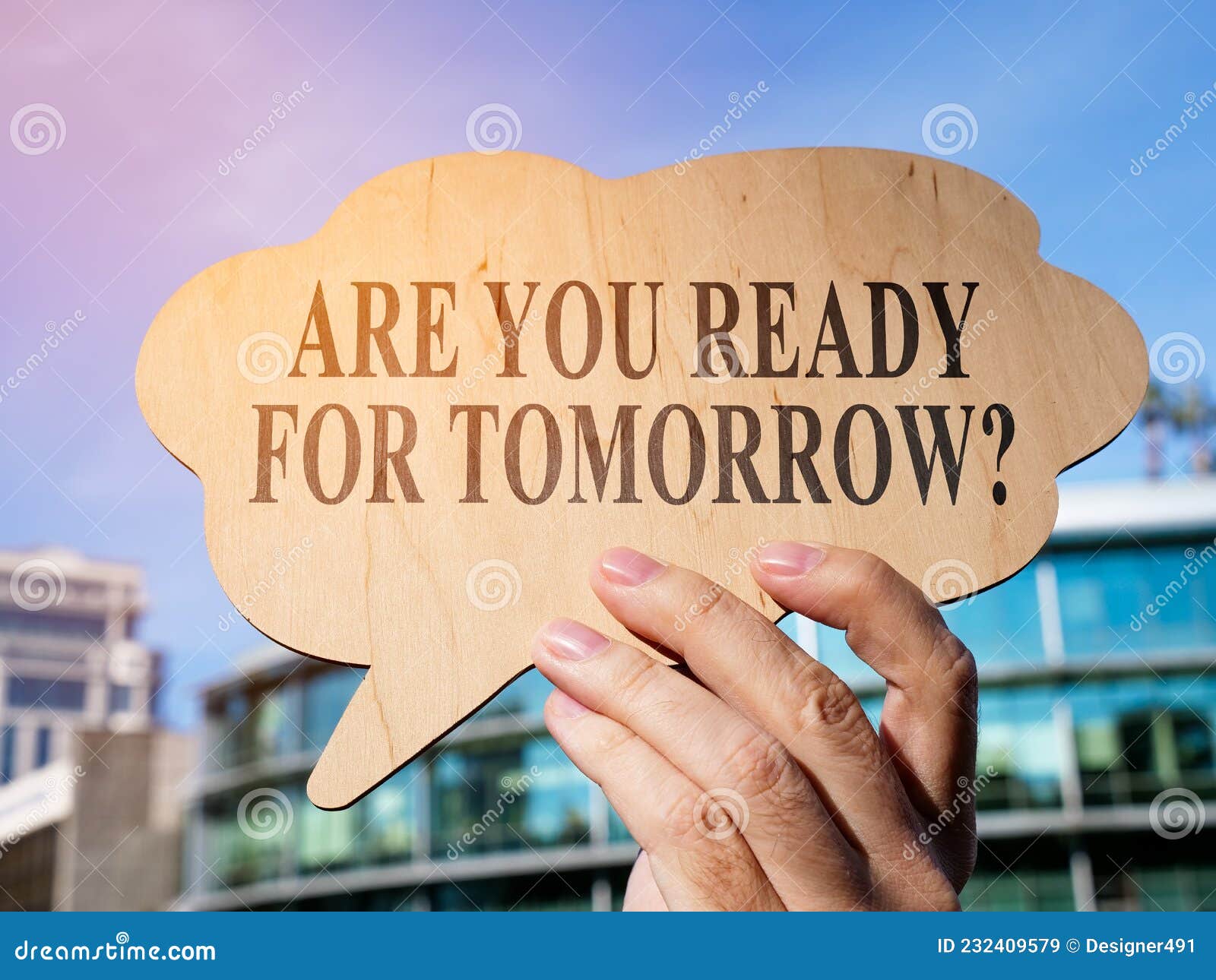 A Hand Holds an Inspiration Quote are You Ready for Tomorrow. Stock ...