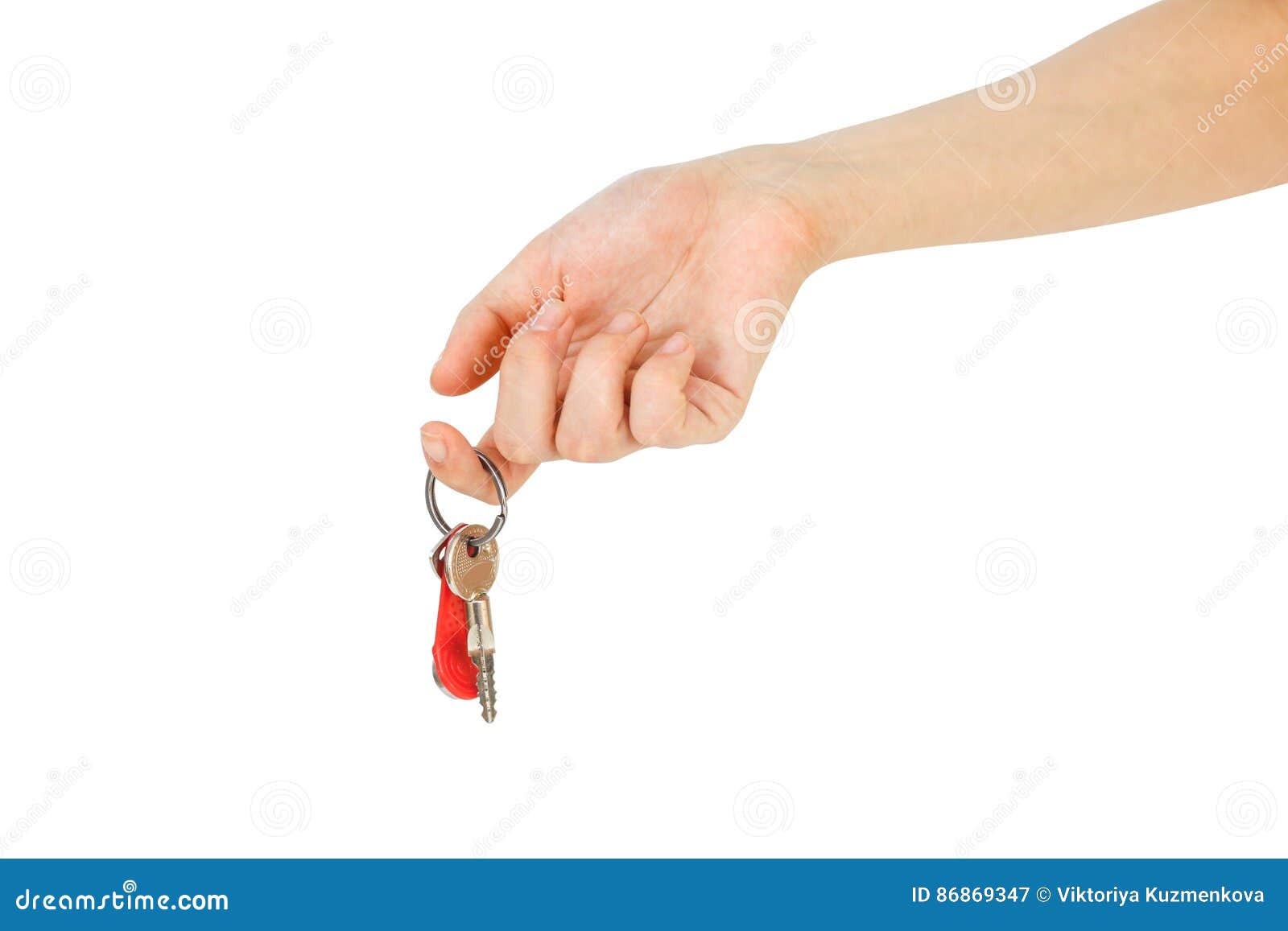 Hand Holds Keys. Isolated on White Background Stock Image - Image of ...