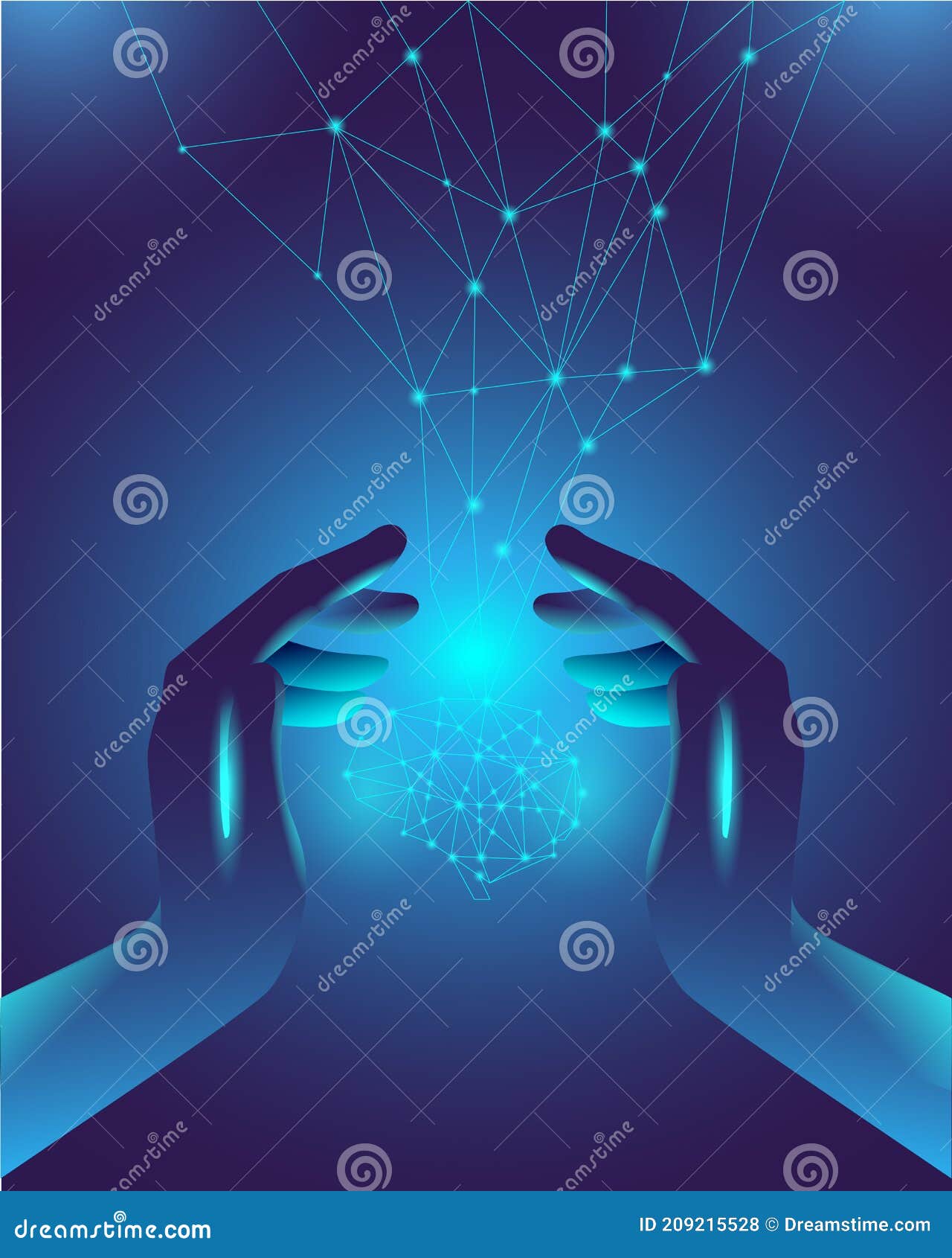 The Hand Holds a Levitating Neural Network in the Form of a Brain ...