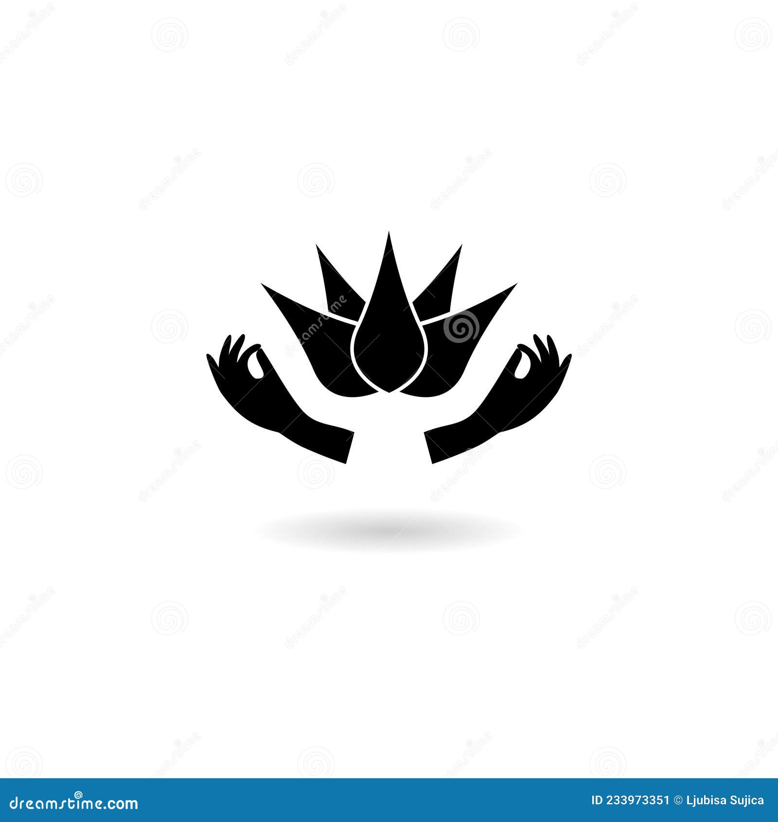 Hands And Lotus Flower Icon