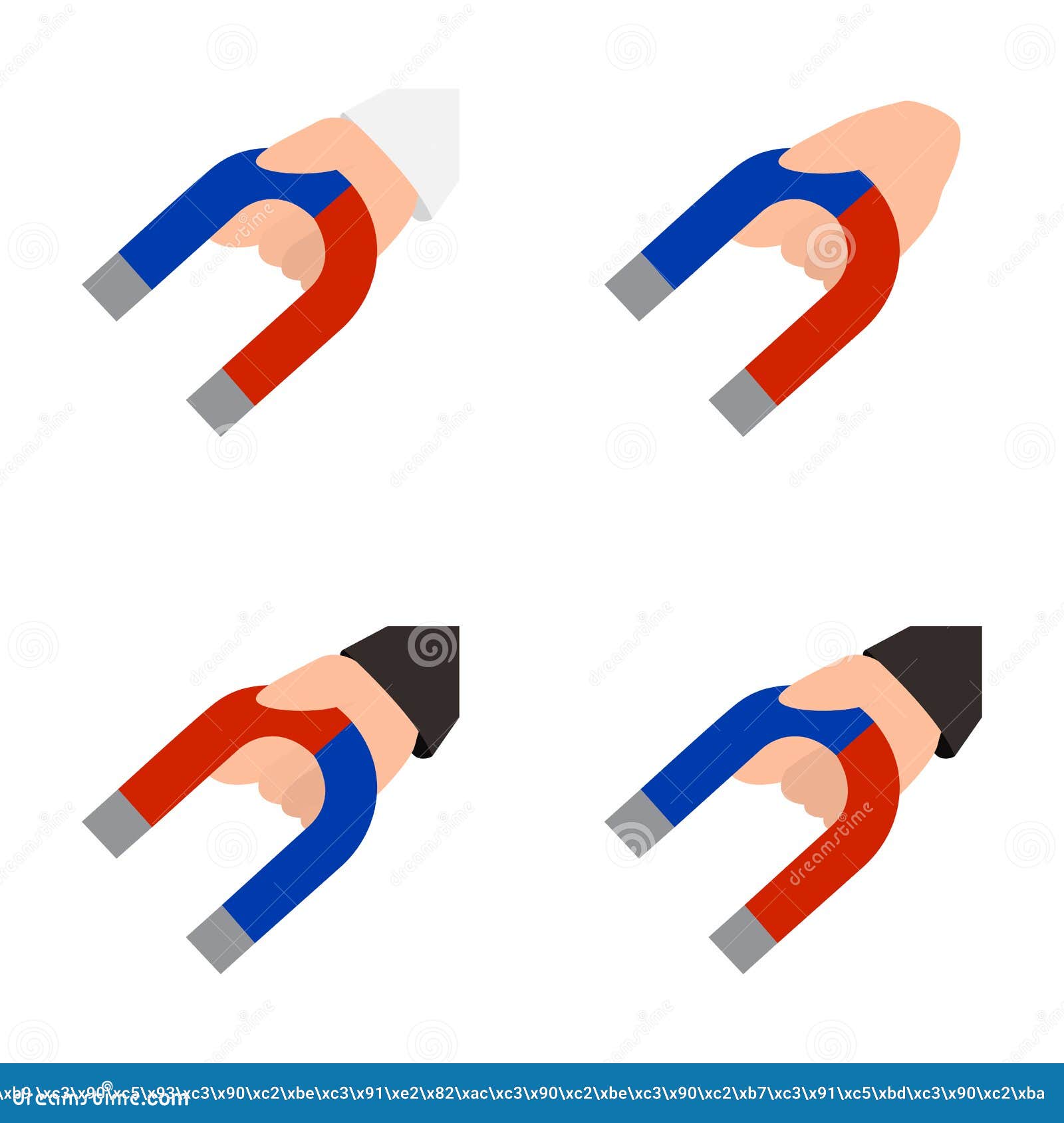 Hand Holds a Magnet, Vector Illustration Stock Vector - Illustration of ...