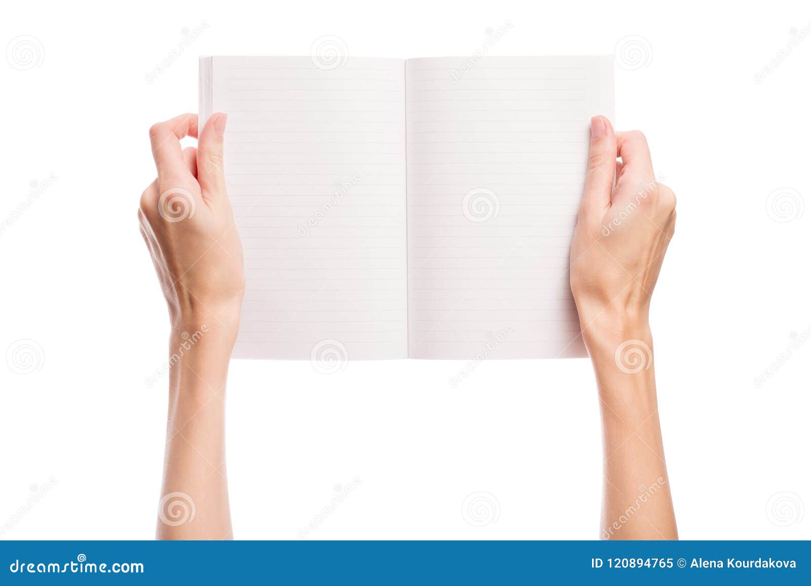 The Hand Holds an Open Book. Space Stock Image - Image of isolated ...