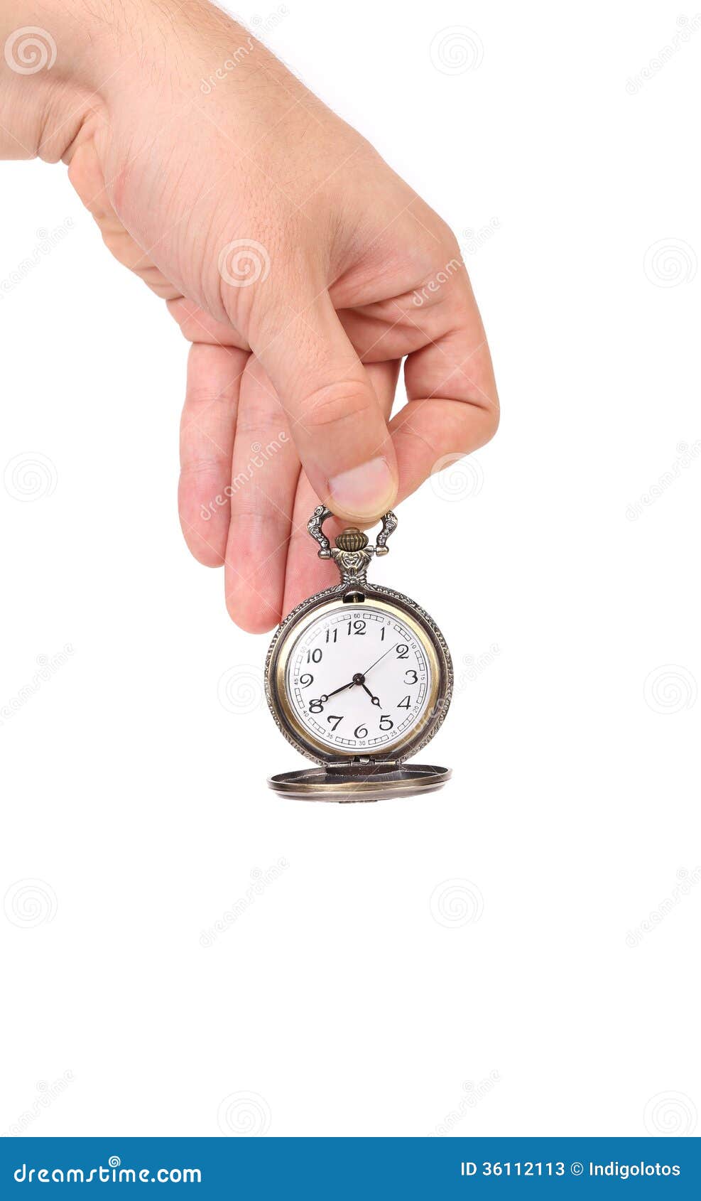 Hand Holds Opened Vintage Watch Stock Image - Image of grandfather ...