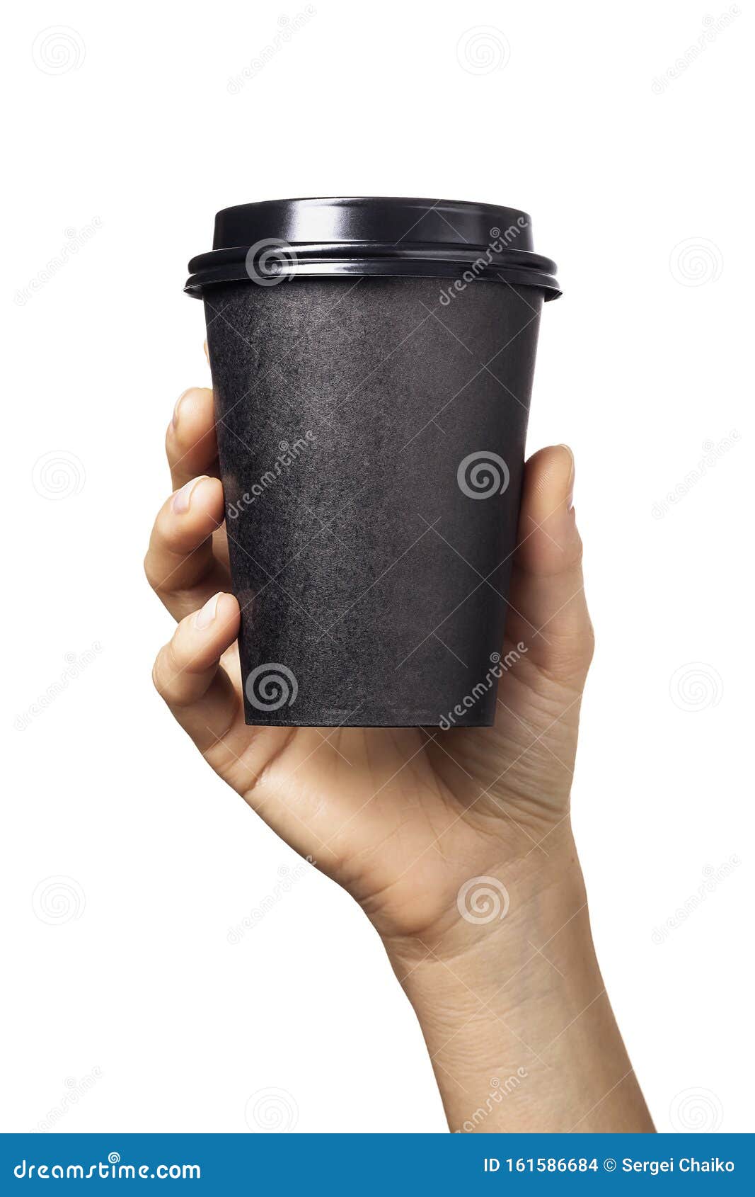 Hand Holds Paper Cup for Coffee Isolated Stock Photo - Image of ...