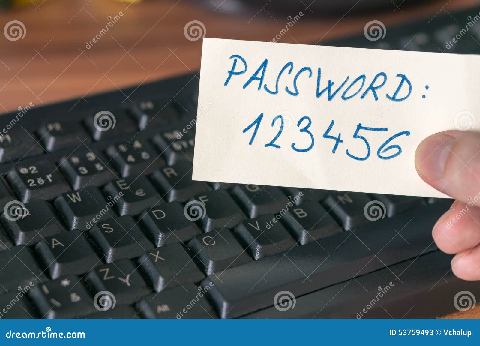 Hand Holds Paper with Password Stock Image - Image of limb, internet ...