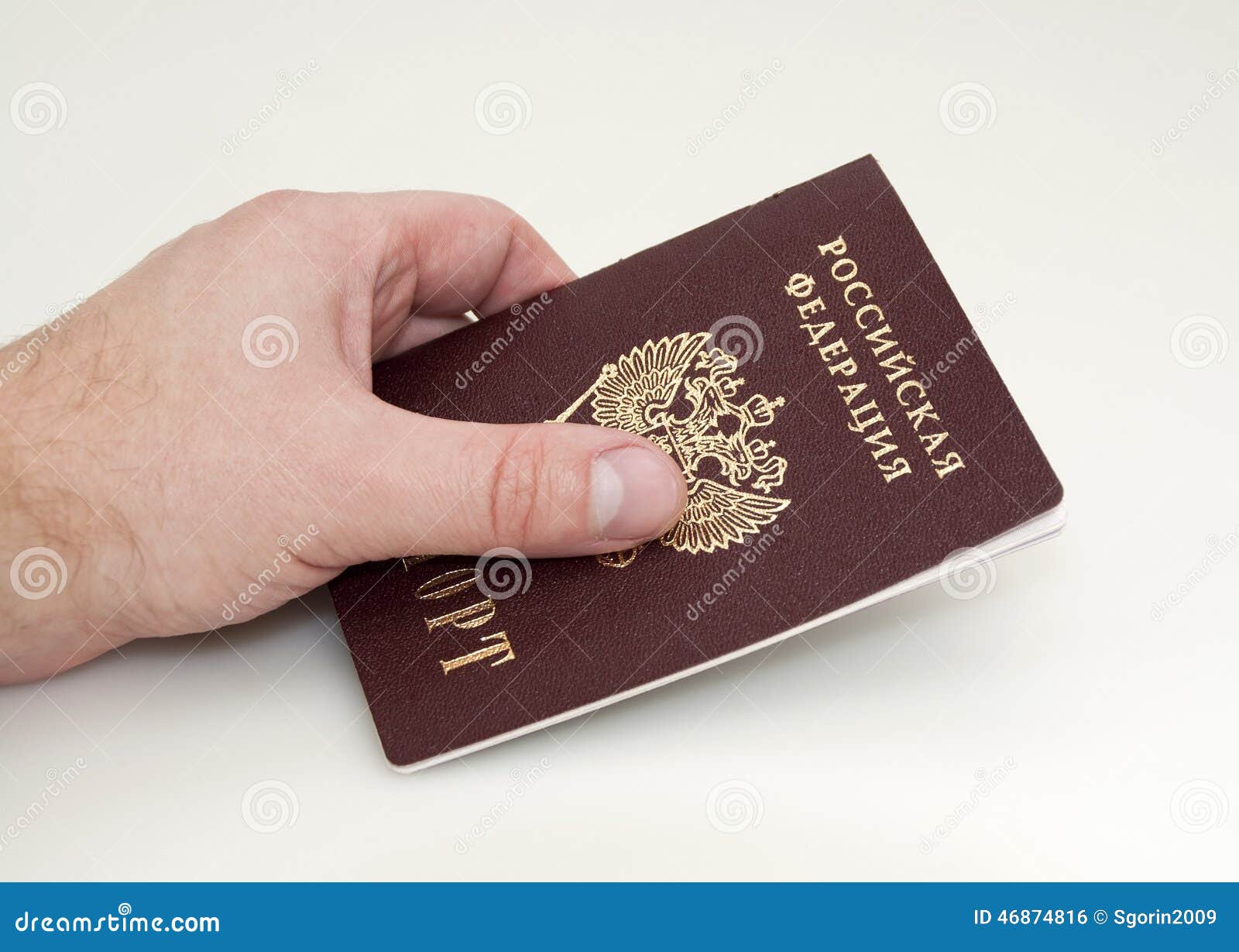 Hand holds passport stock photo. Image of russia, hand - 46874816