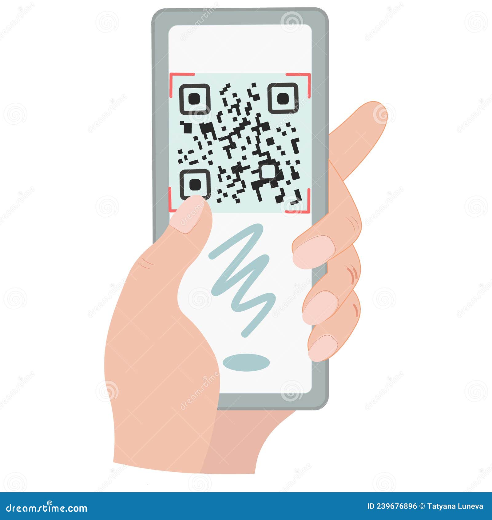 A Hand Holds a Phone with a Qr Code on the Screen. Scan the Code on ...