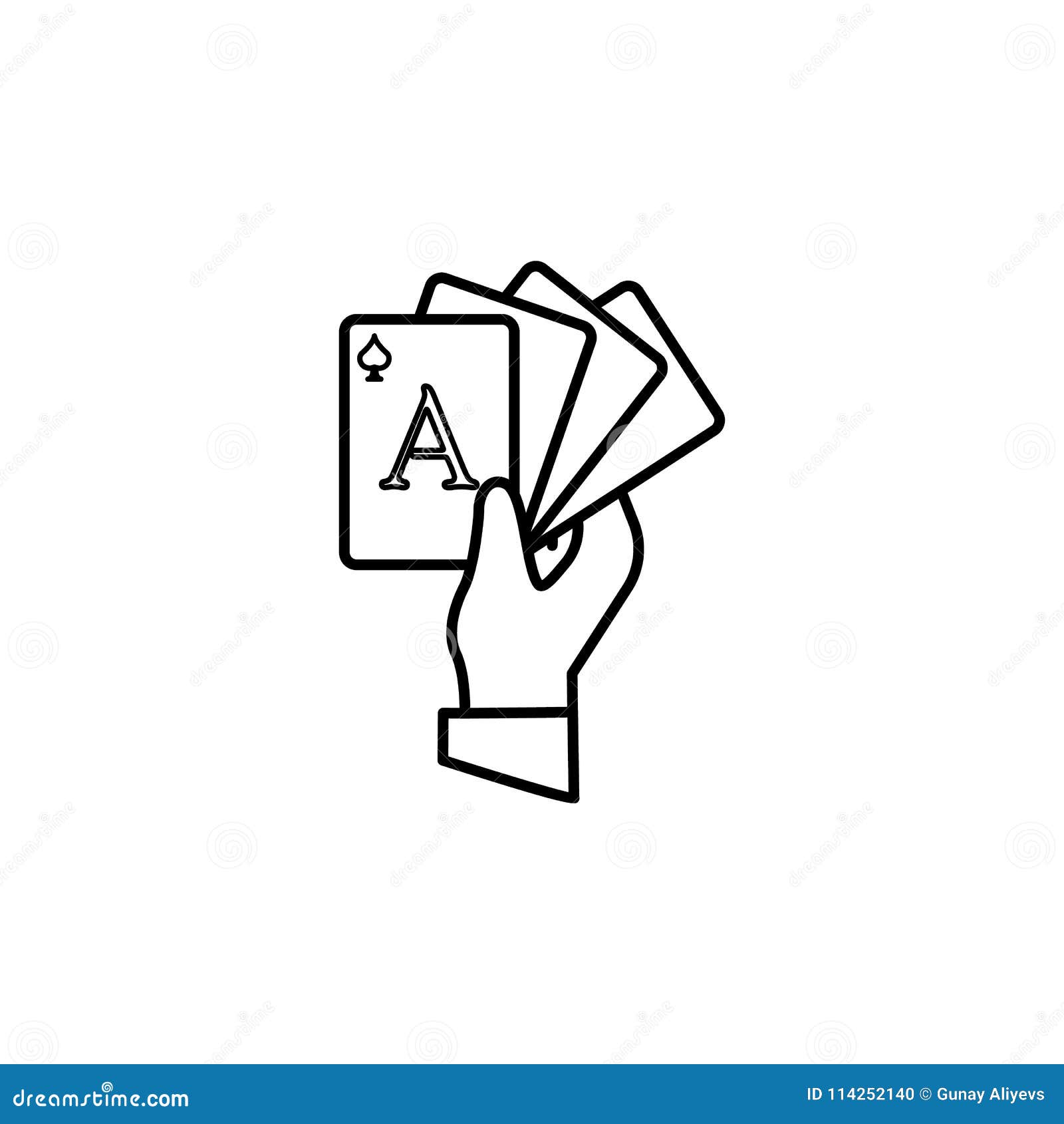 Hand Holds Playing Cards Icon. Element of Casino for Mobile Concept and ...