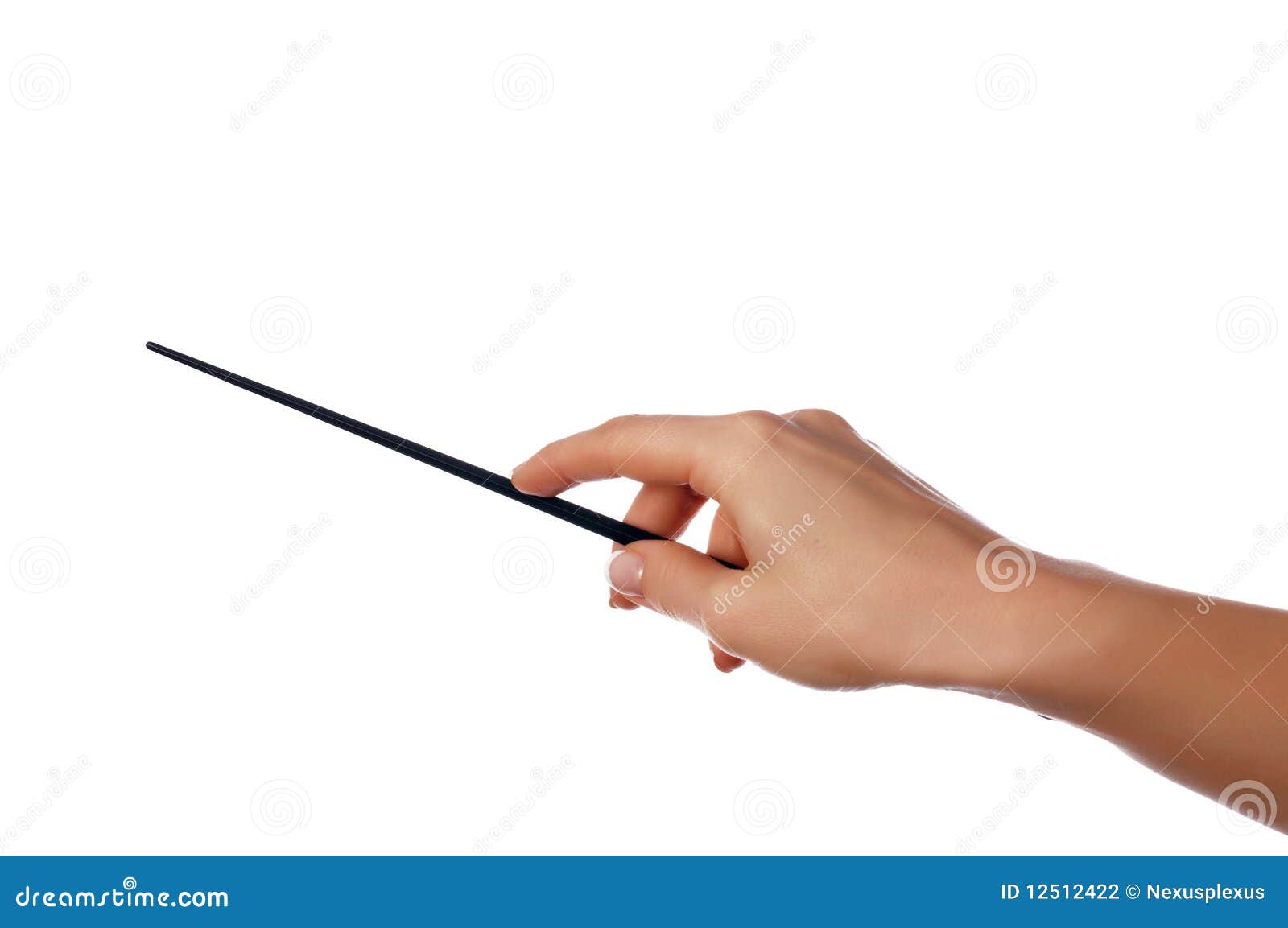 The hand holds a pointer stock photo. Image of five, background - 12512422