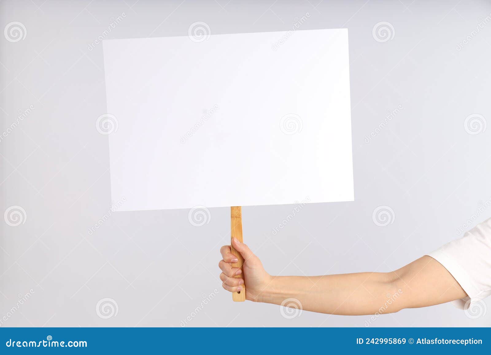 Hand Holds Protest Sign on Light Background Stock Image - Image of ...